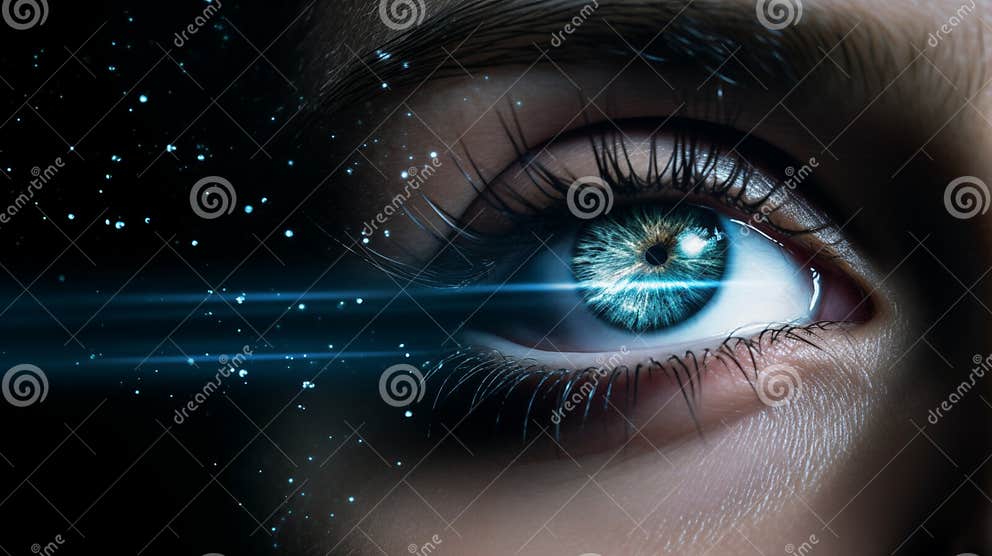 Human Eye and Light Waves, Visual Information Stock Photo - Image of ...