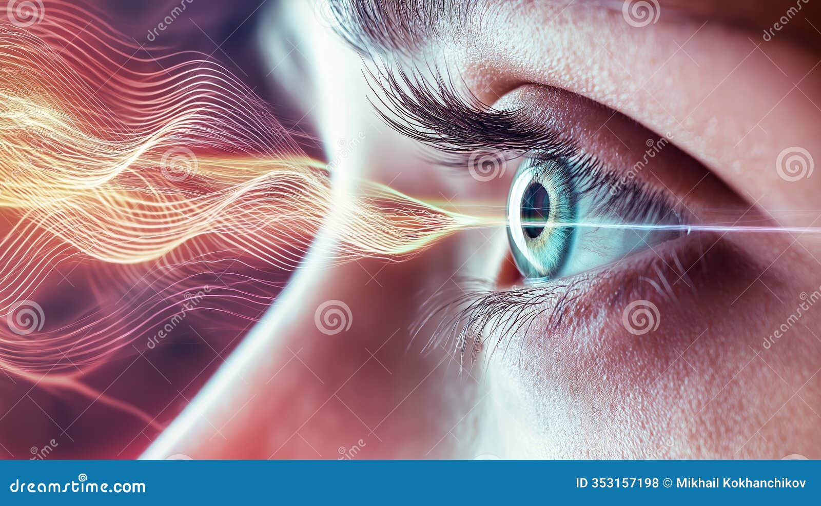 Human Eye and Light Waves, Visual Information Stock Photo - Image of ...