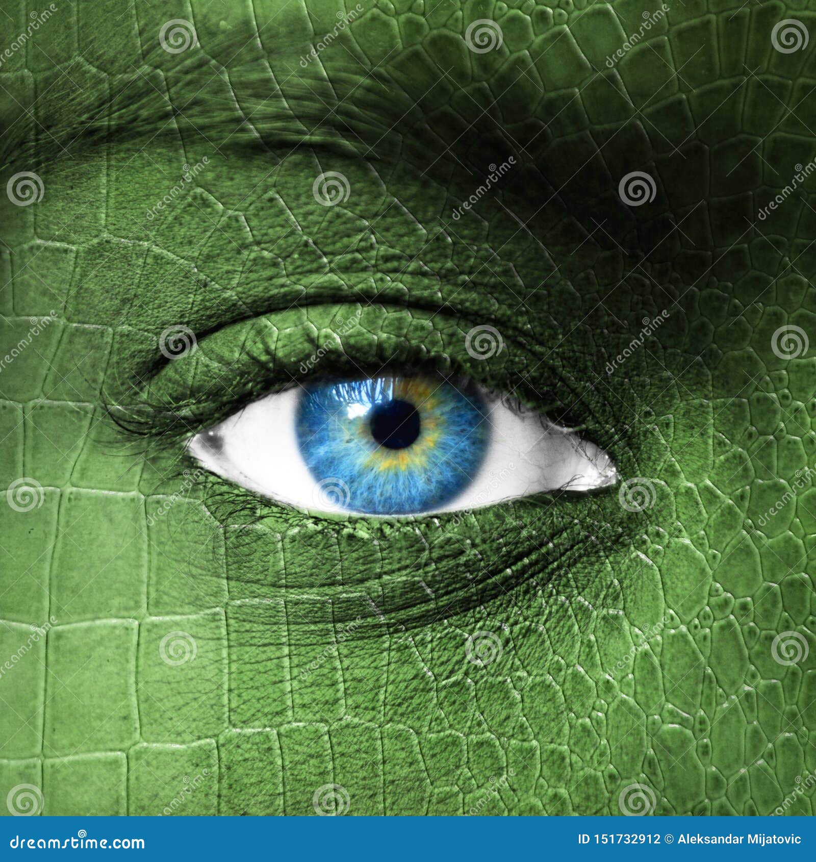 Human Eye with Lizard Skin Texture - Mutation Concept Stock Photo ...