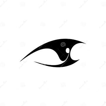 Human Eye Logo Stylized Black Icon Vector Stock Vector - Illustration ...