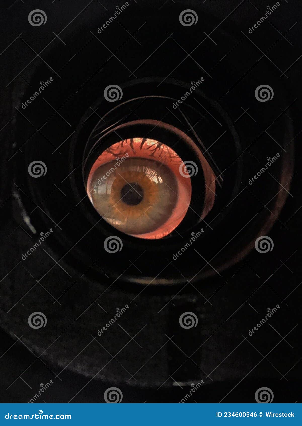 Human Eye Looking through the Peephole Stock Photo - Image of hole ...