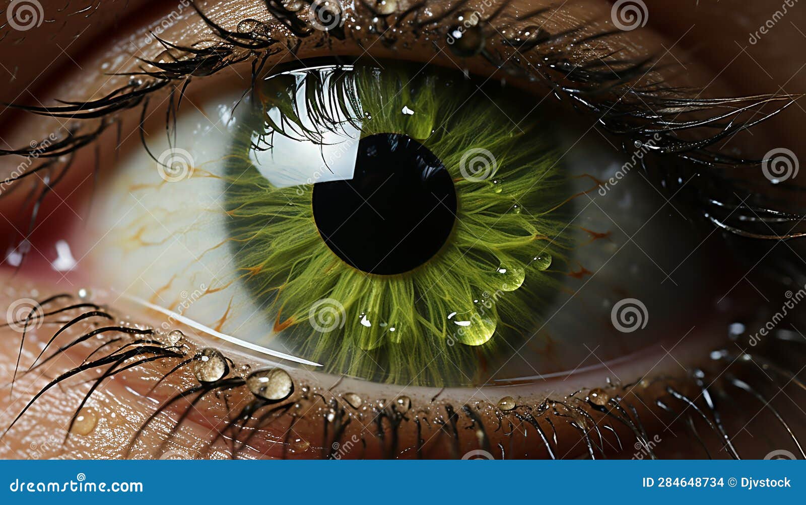 Human Eye Macro Looking at Camera, Green Eyes Reflecting Nature Beauty ...