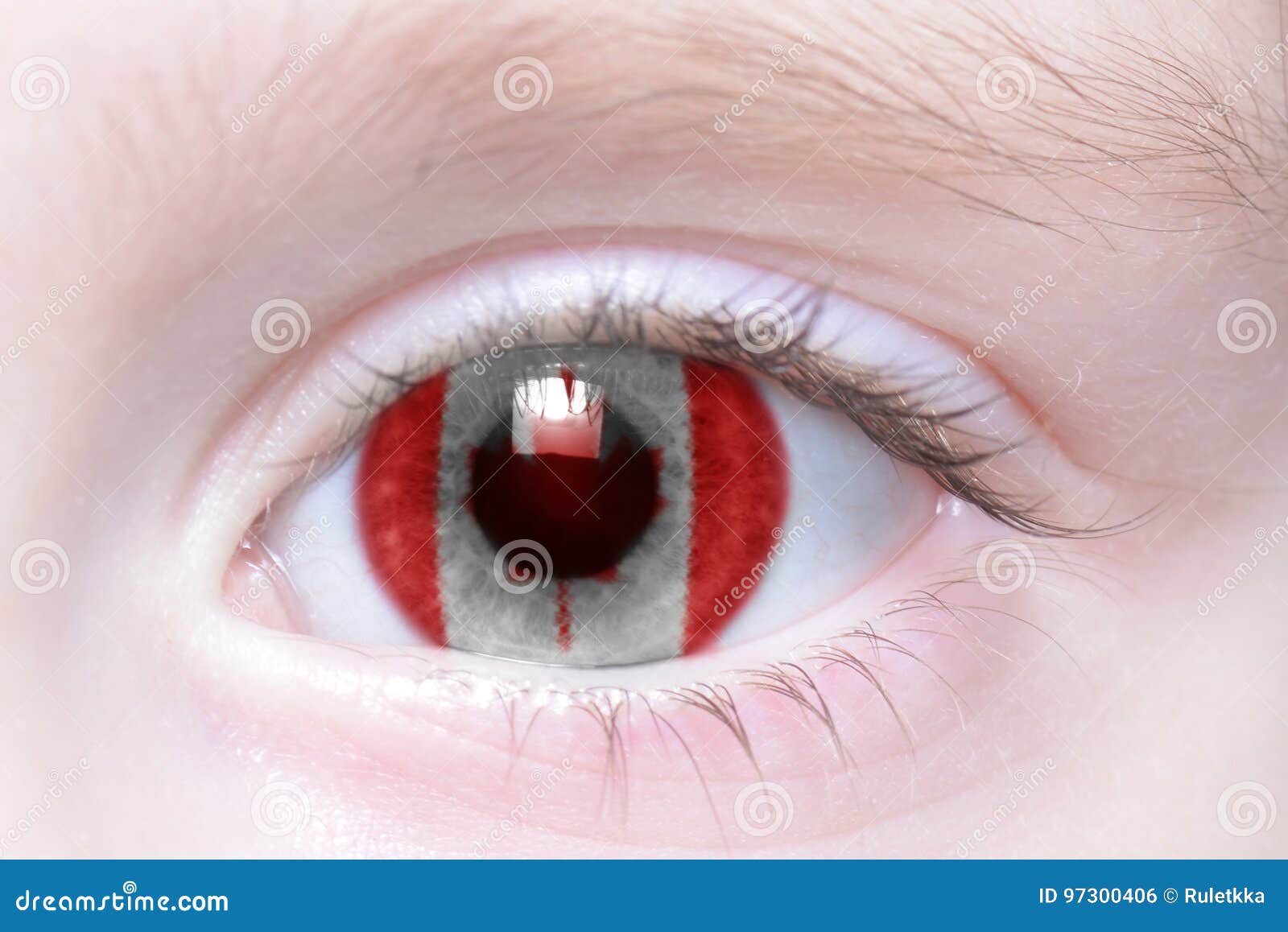 Human Eye with National Flag of Canada Stock Photo - Image of freedom ...