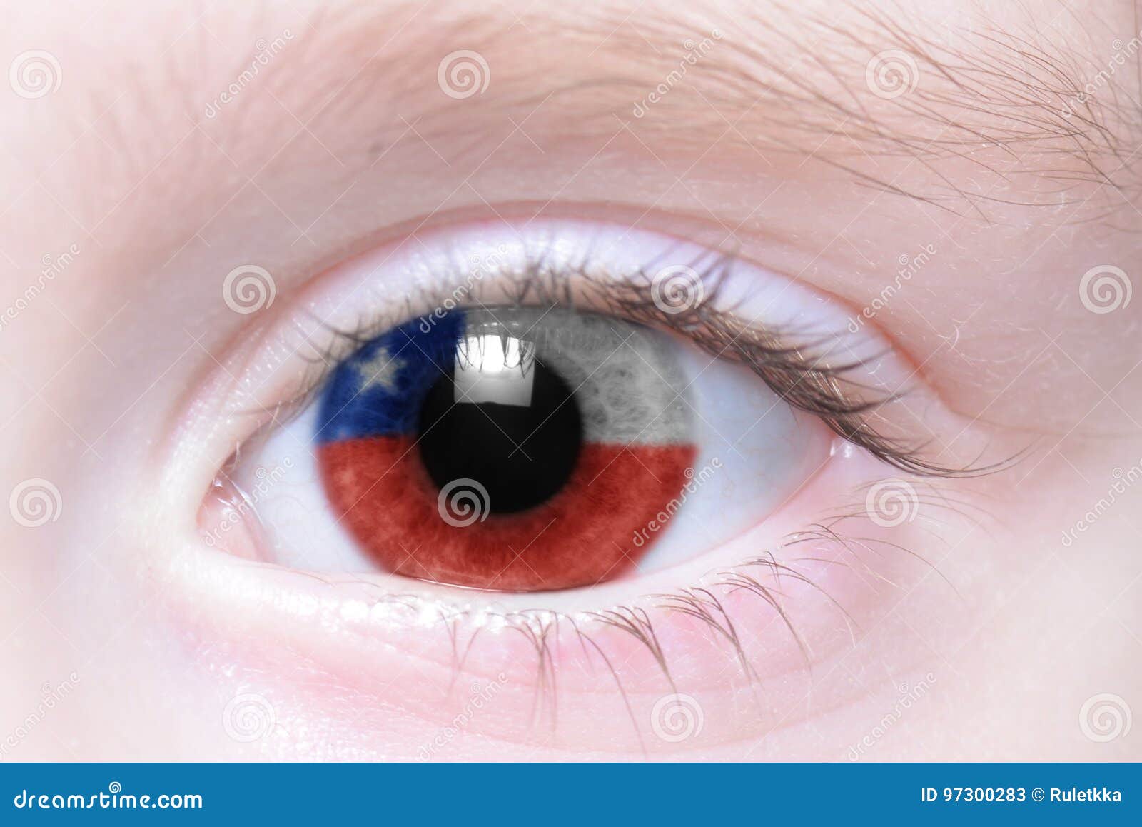 Human Eye with National Flag of Chile Stock Image - Image of chilean ...