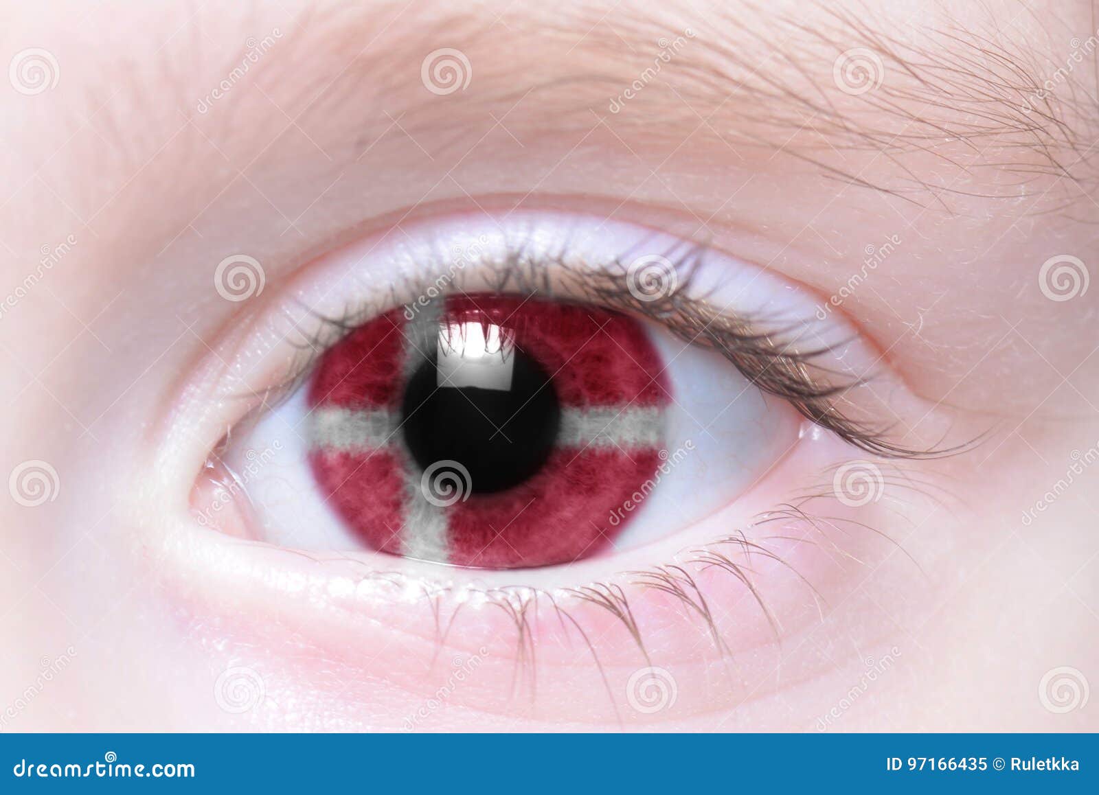 Human Eye with National Flag of Denmark Stock Image - Image of banner ...
