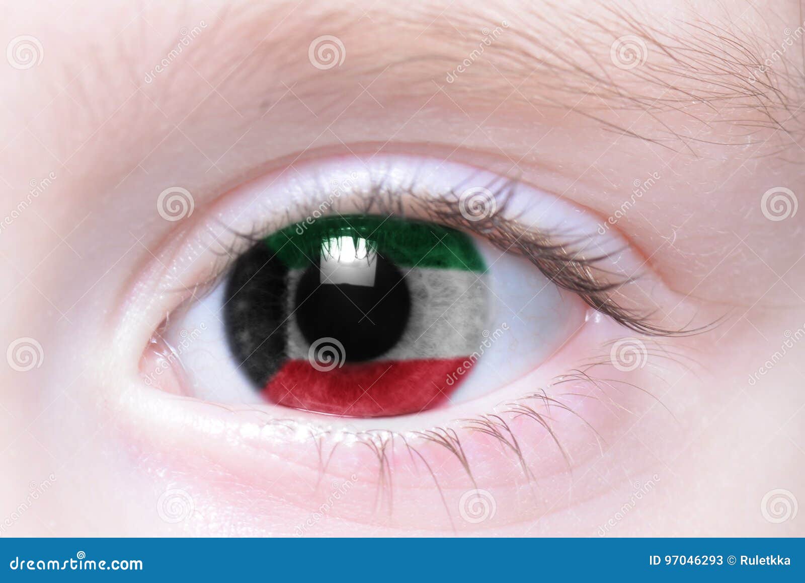 Human Eye with National Flag of Kuwait Stock Image - Image of asia ...