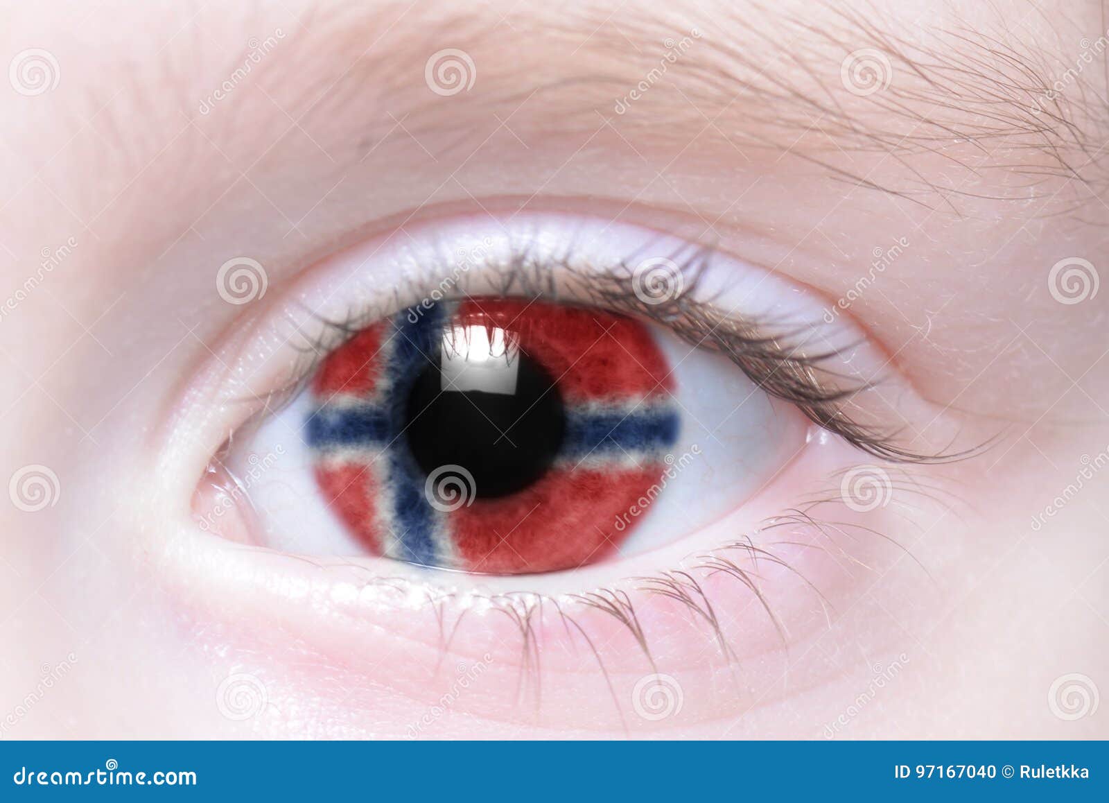 Human Eye with National Flag of Norway Stock Photo - Image of beautiful ...