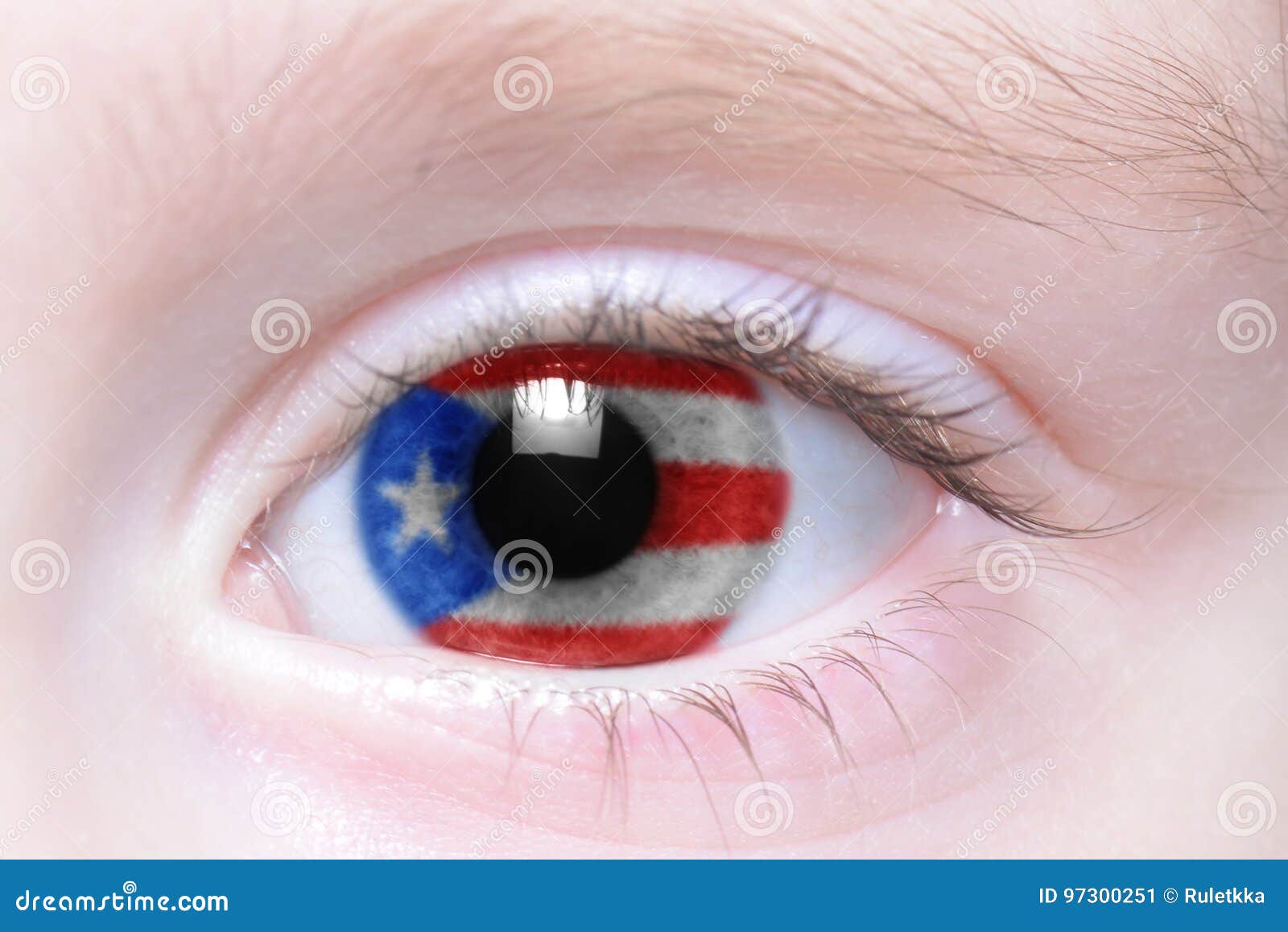 Human Eye with National Flag of Puerto Rico Stock Image - Image of ...