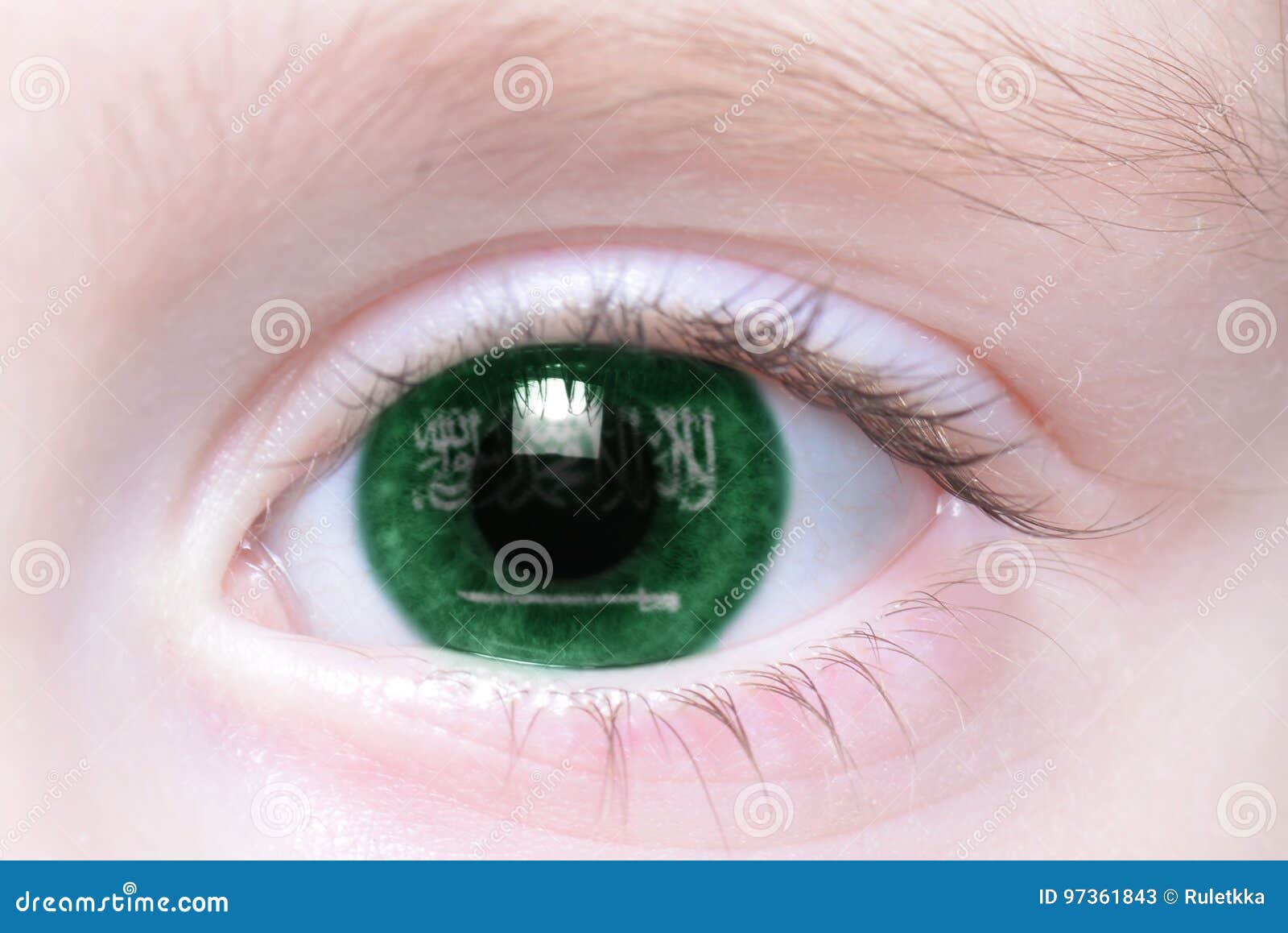 Human Eye with National Flag of Saudi Arabia Stock Image - Image of ...