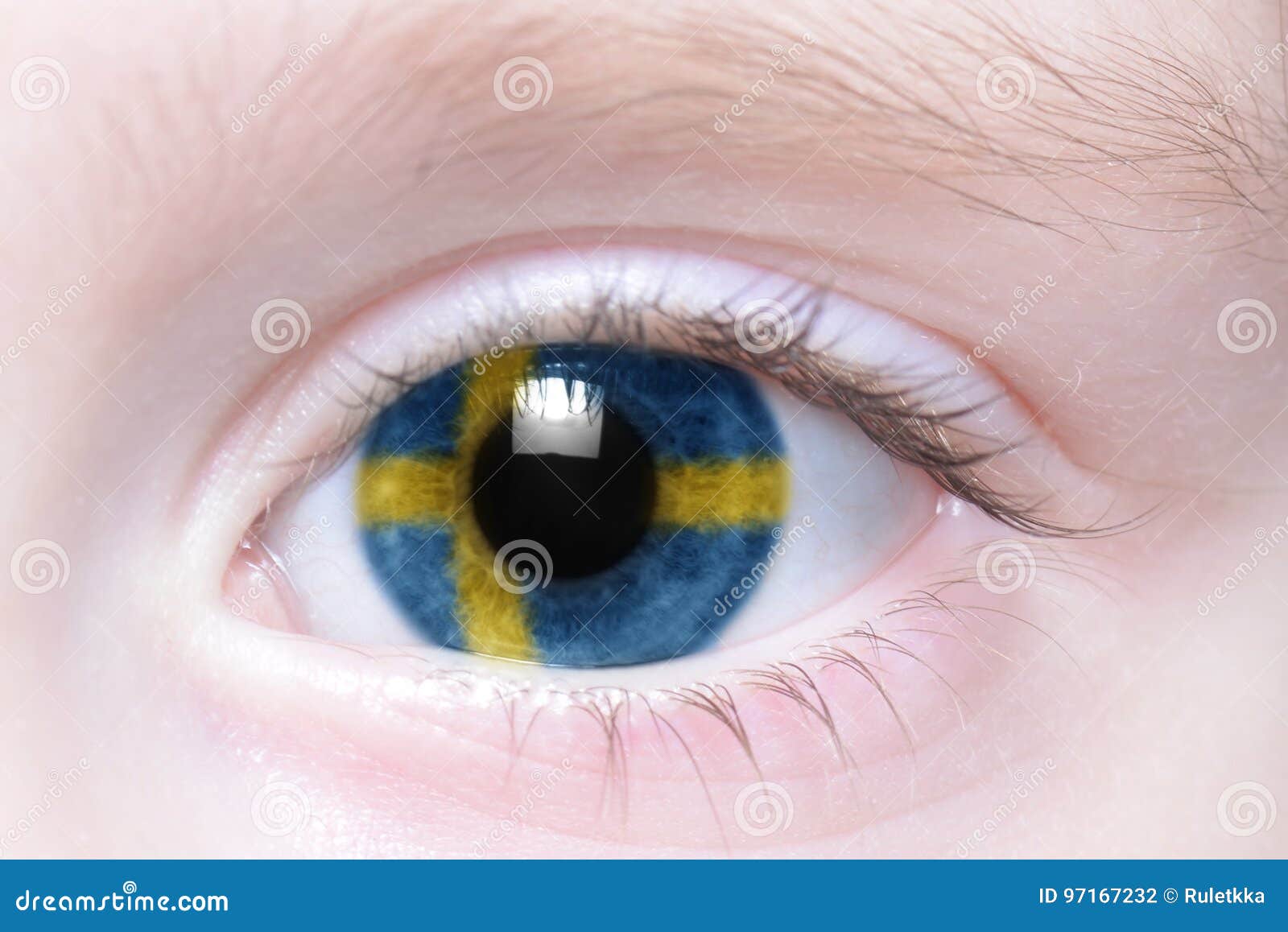 Human Eye with National Flag of Sweden Stock Photo - Image of nordic ...