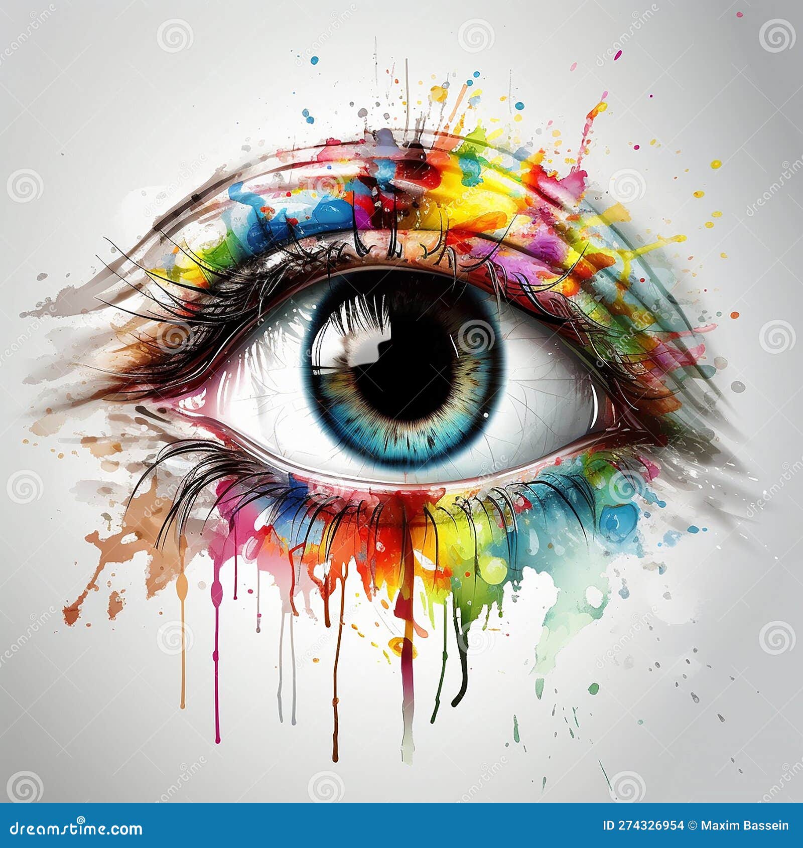 The Human Eye is Painted in the Style of Graffiti Stock Illustration ...