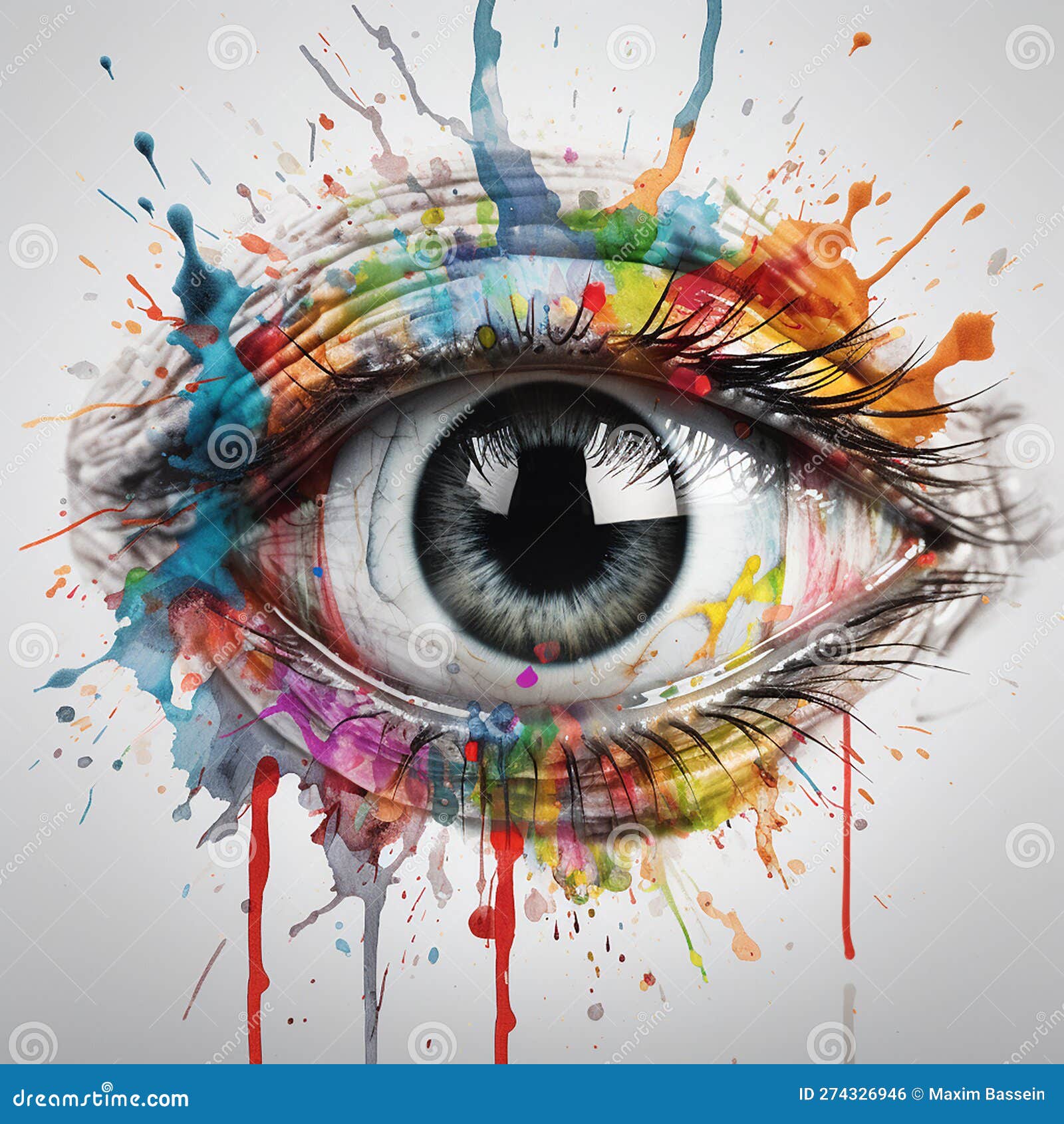 The Human Eye is Painted in the Style of Graffiti Stock Illustration ...