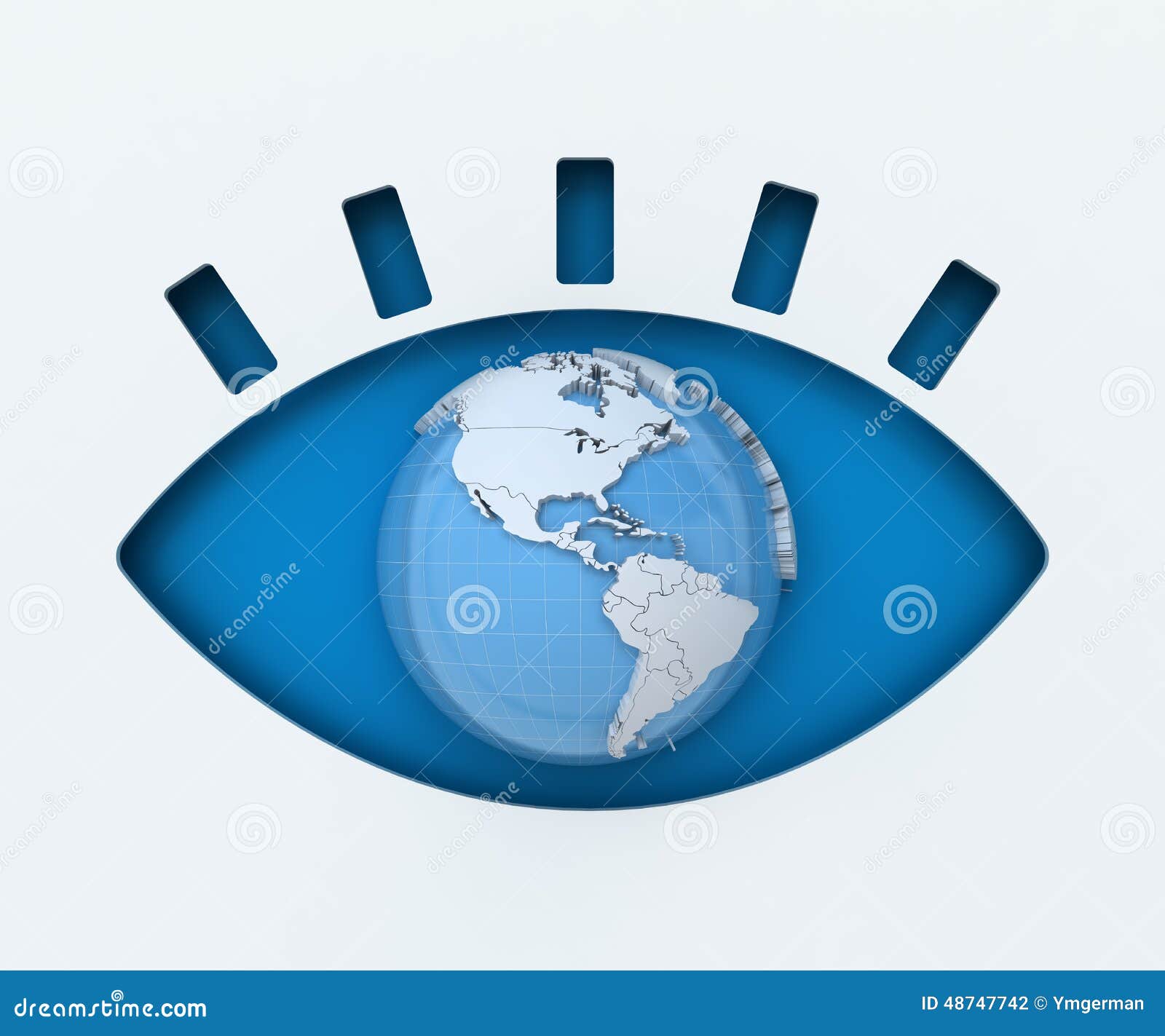 Human Eye Paper Cut with Globe Stock Illustration - Illustration of ...