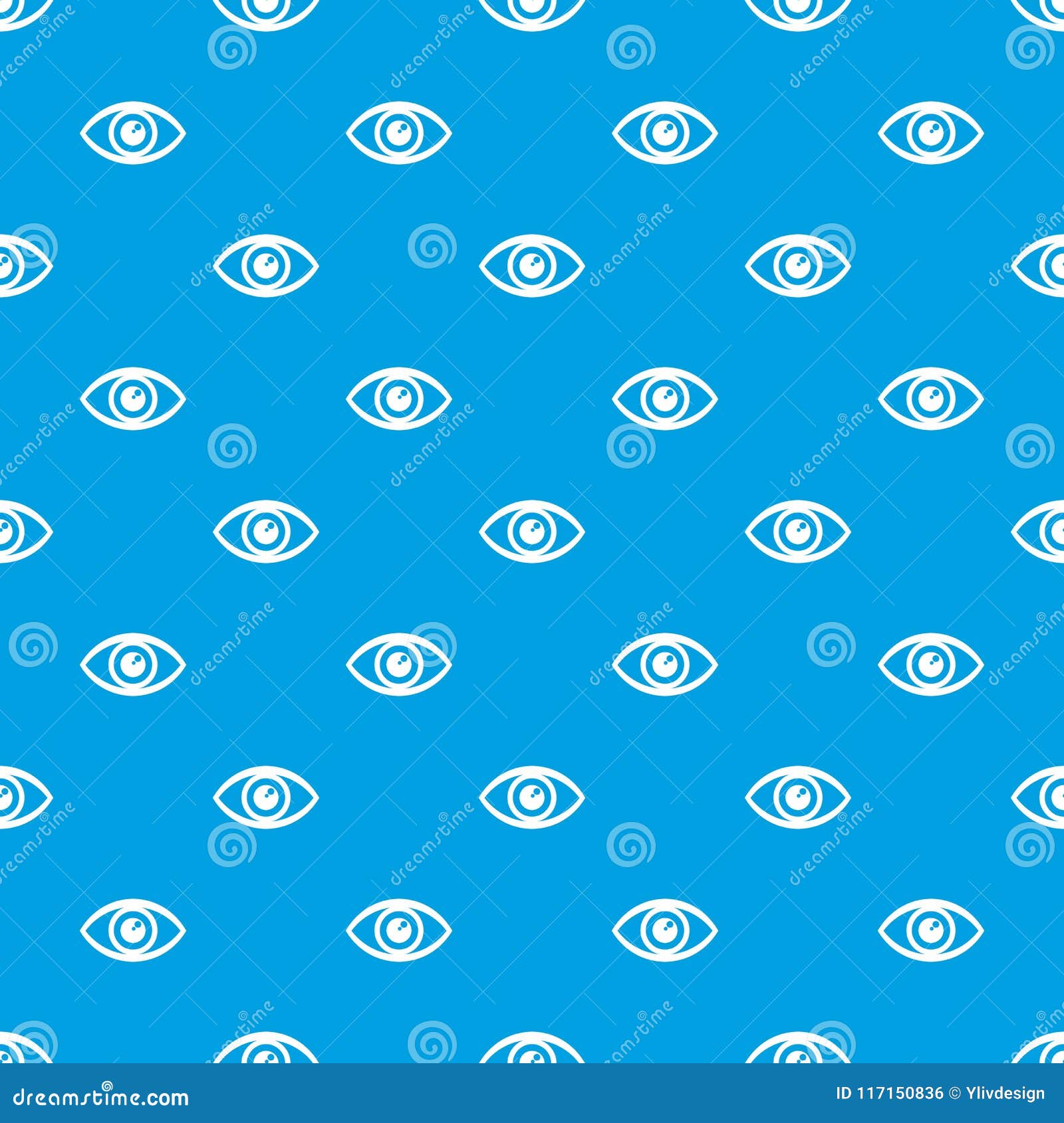 Human Eye Pattern Vector Seamless Blue Stock Vector - Illustration of ...