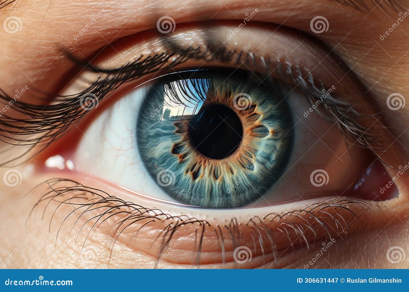 Human eye pupil close up stock illustration. Illustration of medical ...
