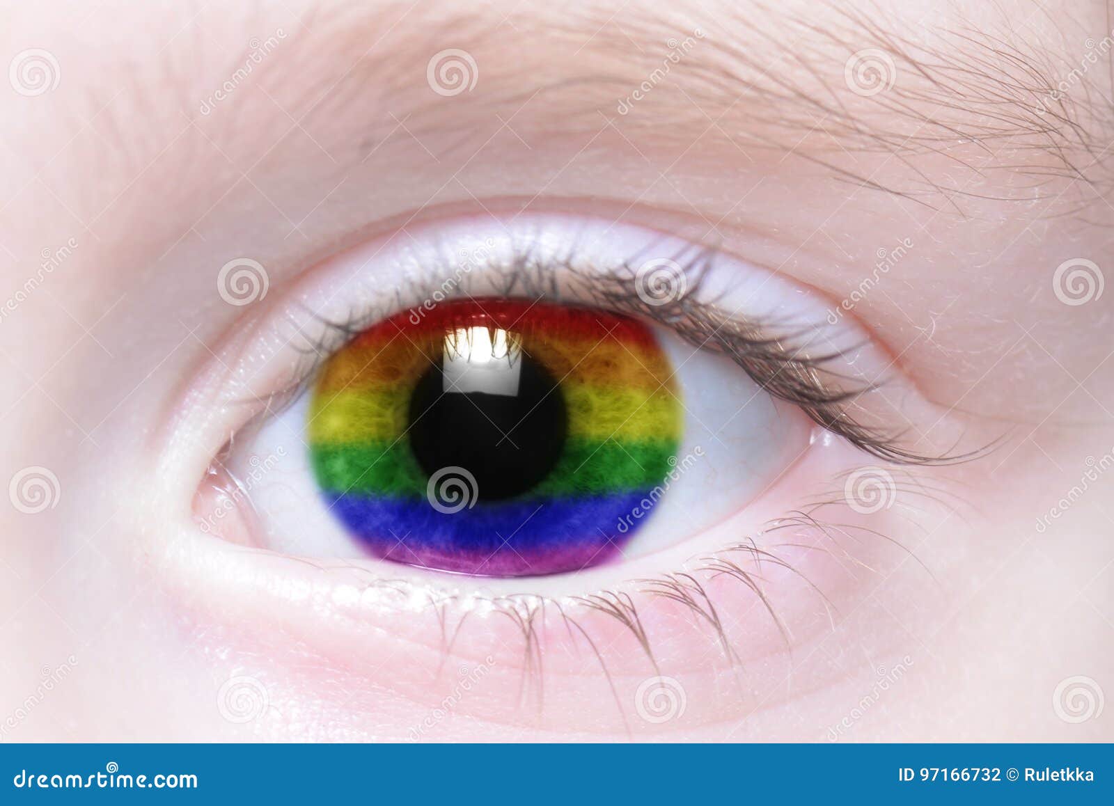 Human Eye with Rainbow Flag Stock Photo - Image of love, charming: 97166732