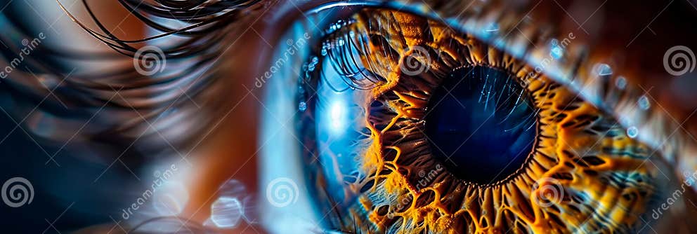 Human Eye, Revealing the Intricate Patterns of the Iris and the ...