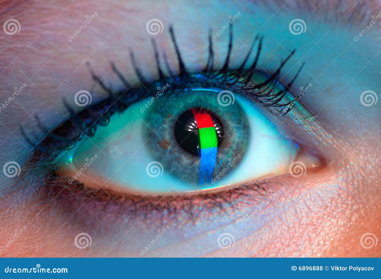 Human Eye With RGB-signal Reflection. Royalty-Free Stock Photography ...