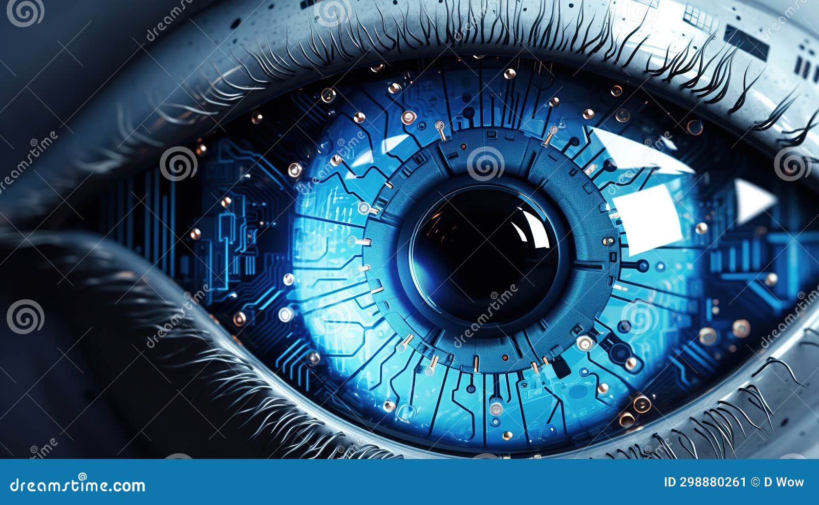 Human Eye with Scan for Identification. Stock Image - Image of security ...