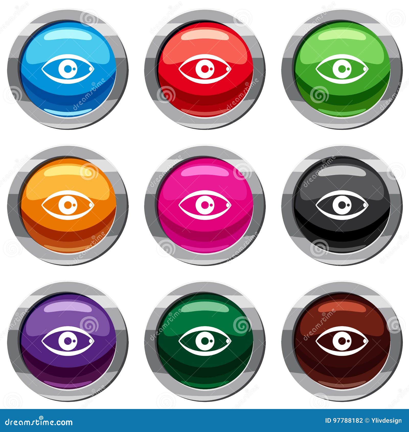 Human eye set 9 collection stock vector. Illustration of science - 97788182