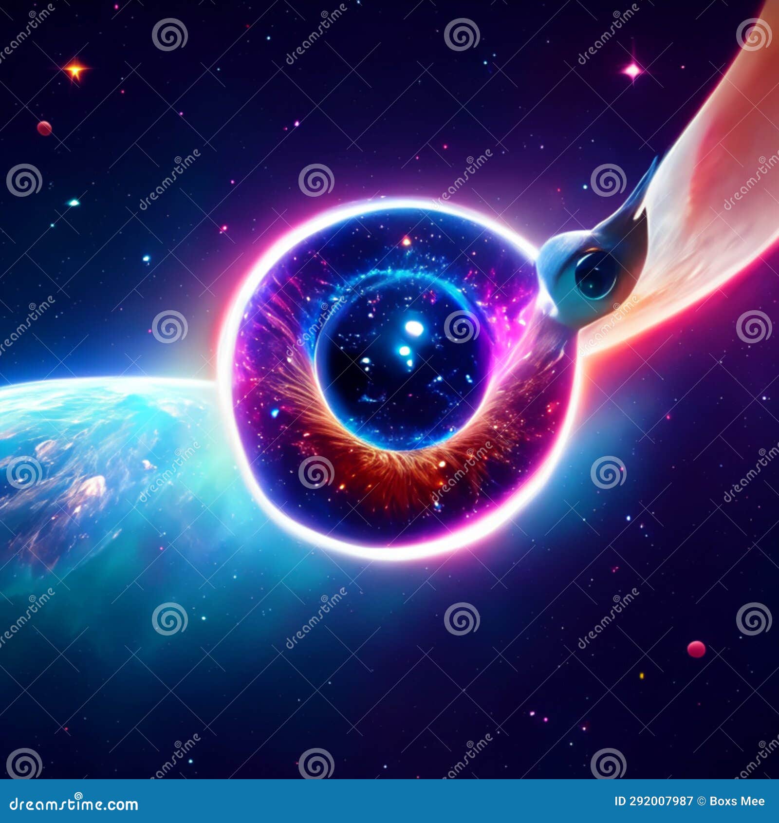 Human Eye on Space Background. 3d Rendering, 3d Illustration Stock ...