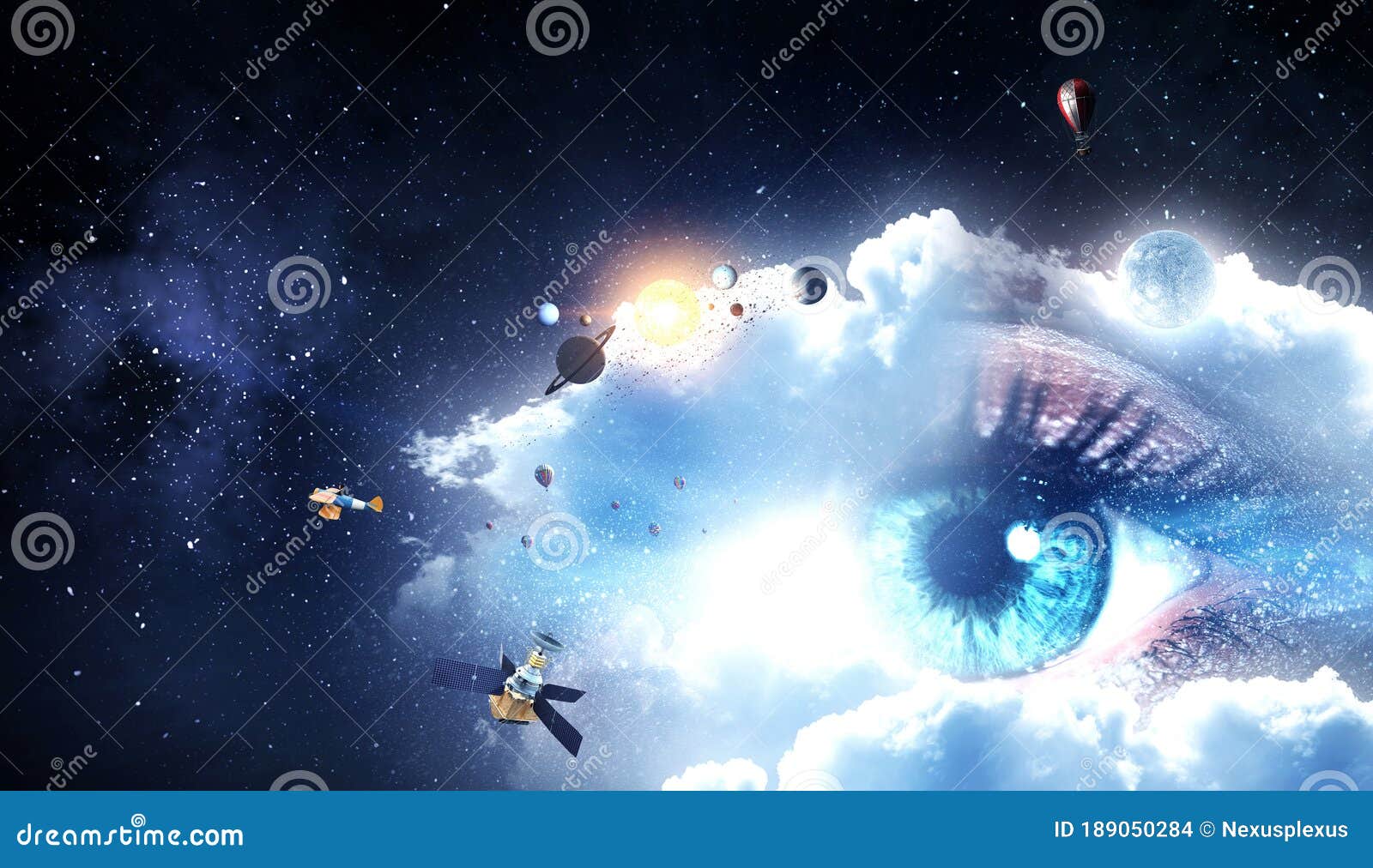 Human Eye and Space. Elements of this Image Furnished by NASA Stock ...