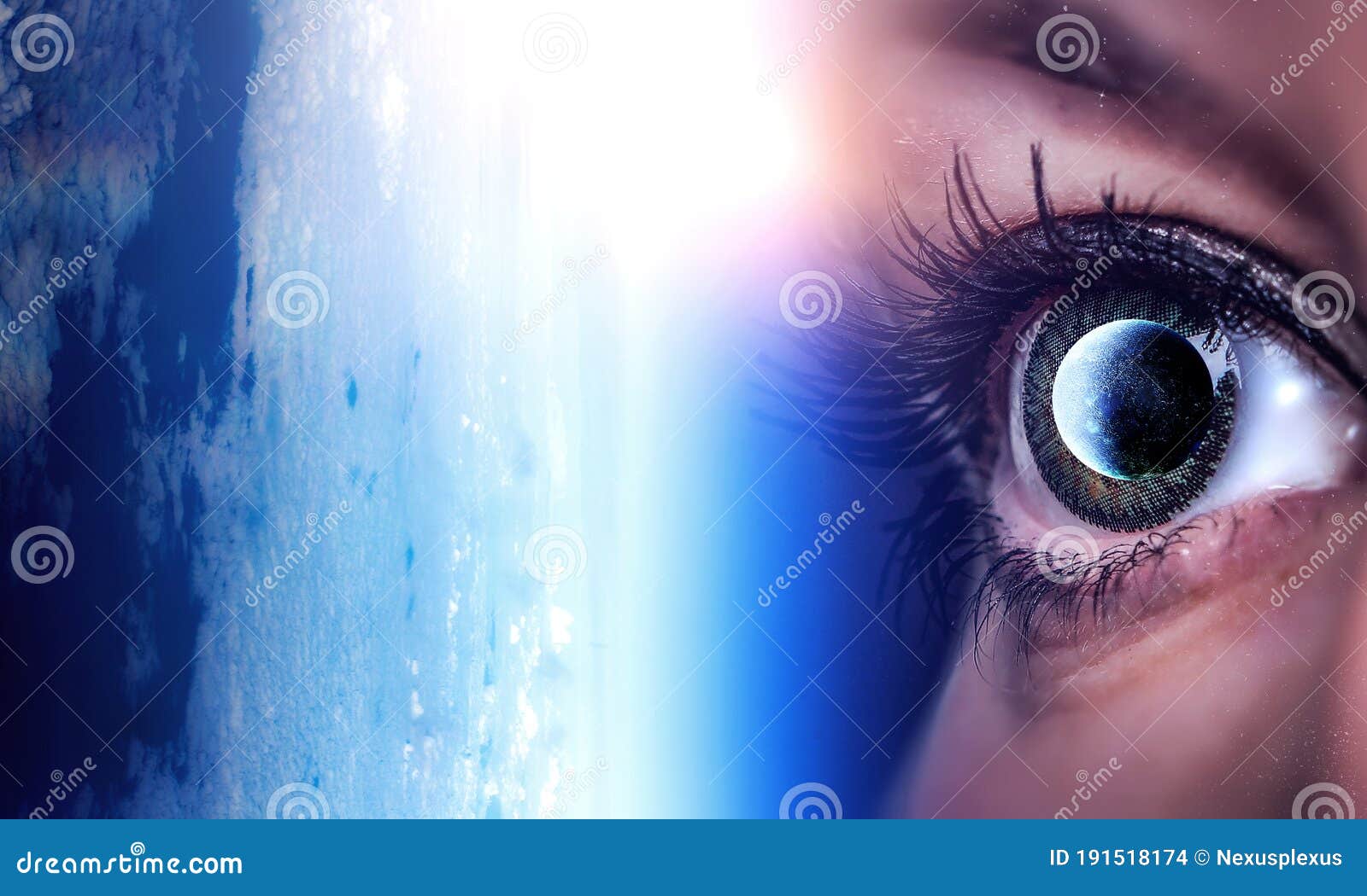 Human Eye and Space. Elements of this Image Furnished by NASA Stock ...