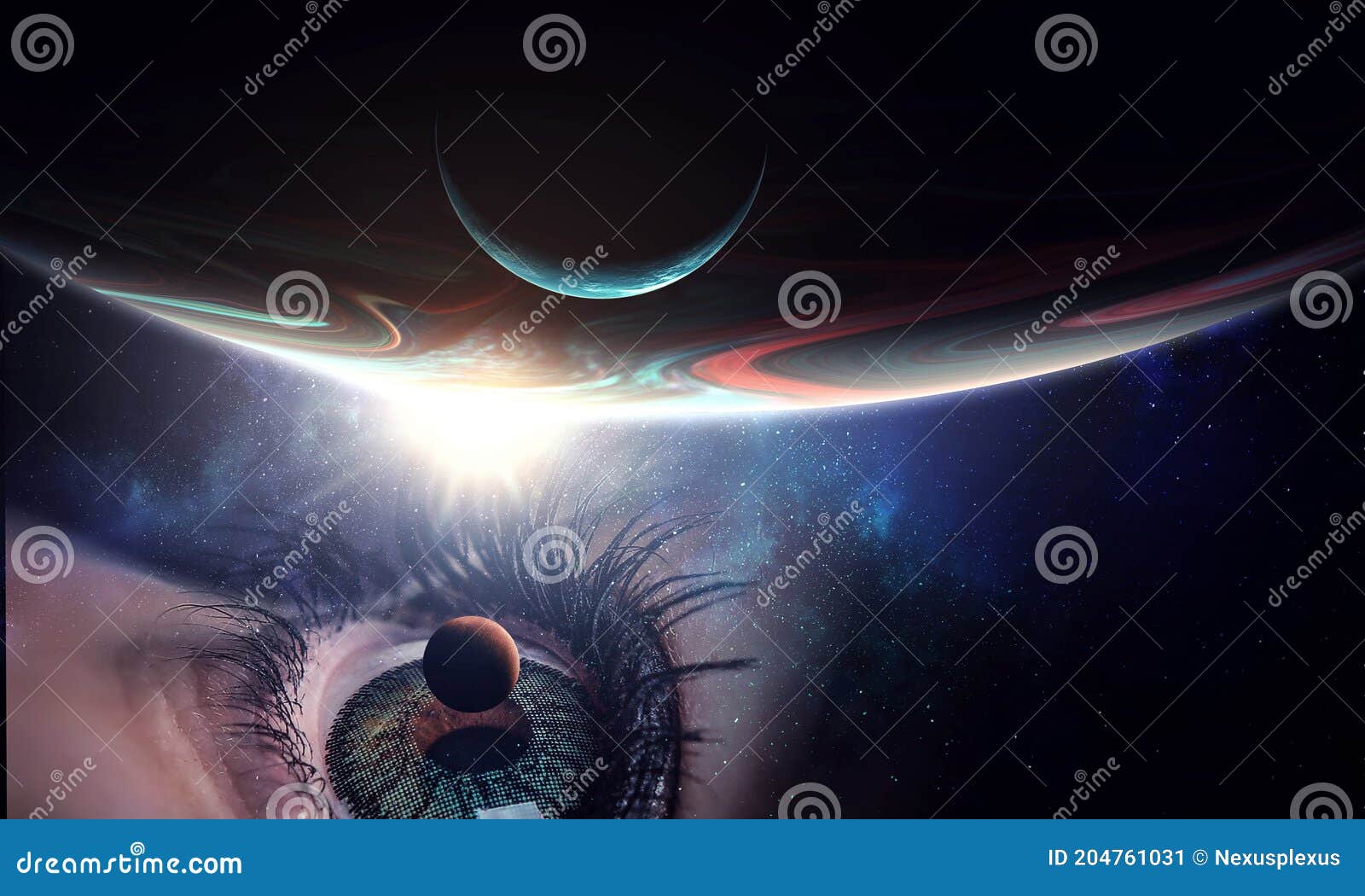 Human Eye and Space. Elements of this Image Furnished by NASA Stock ...