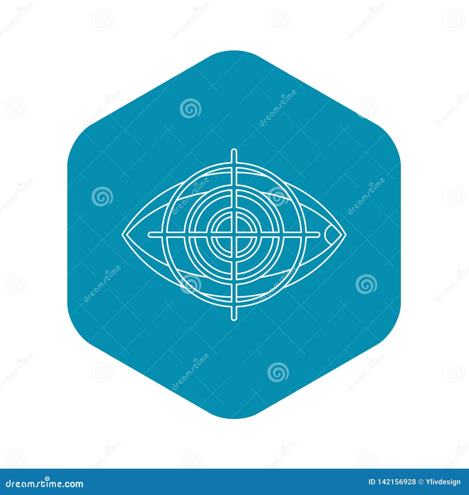 Human Eye and Target Icon, Outline Style Stock Vector - Illustration of ...