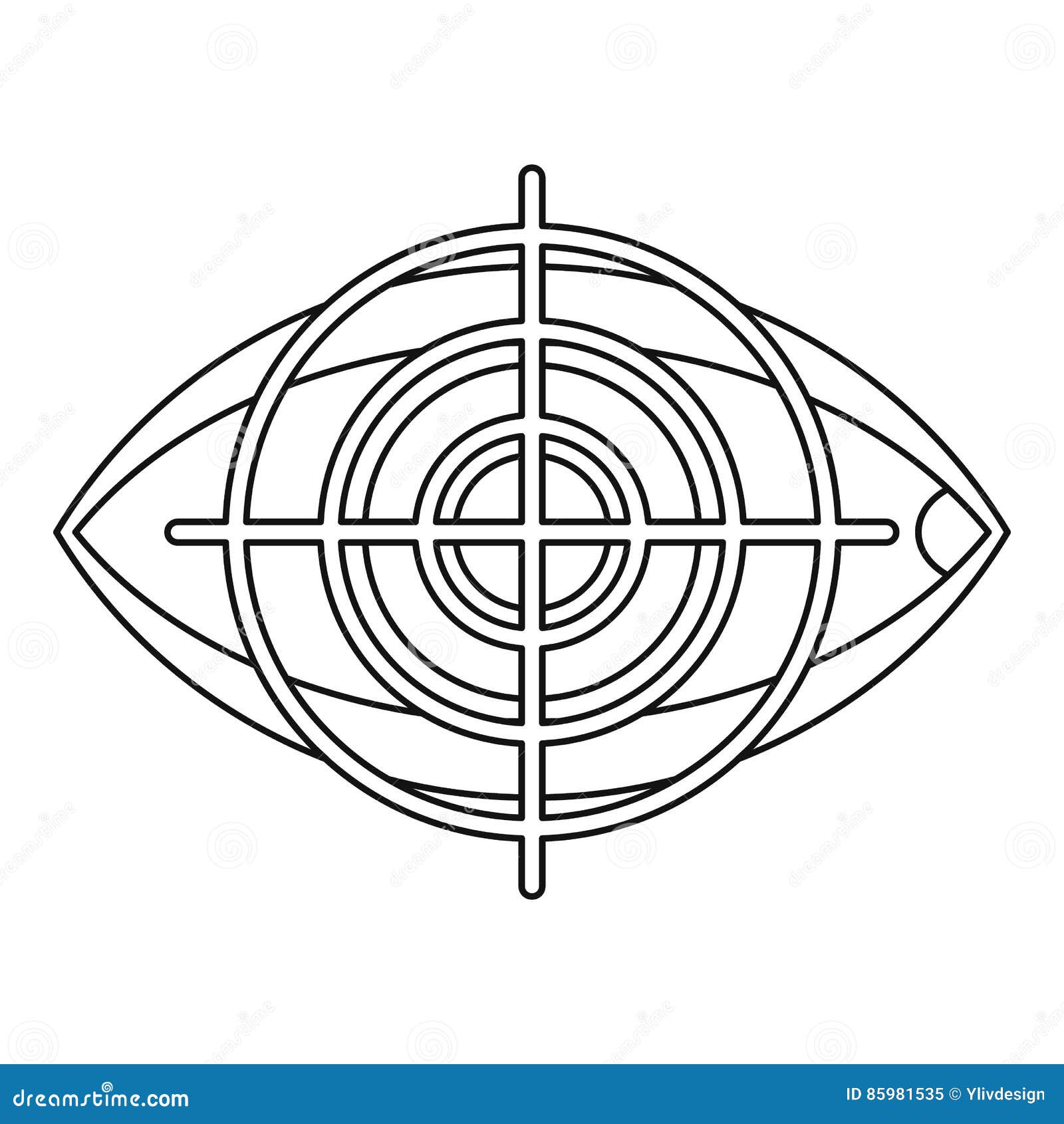 Human Eye and Target Icon, Outline Style Stock Vector - Illustration of ...