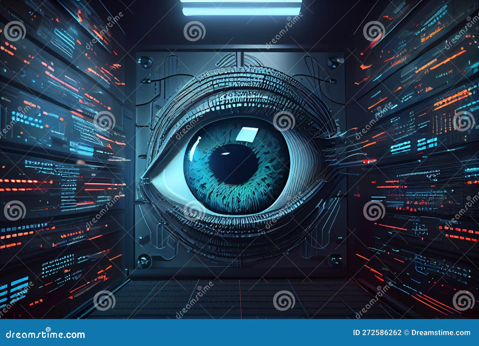 Human Eye and Technology Communication Concept Stock Illustration ...