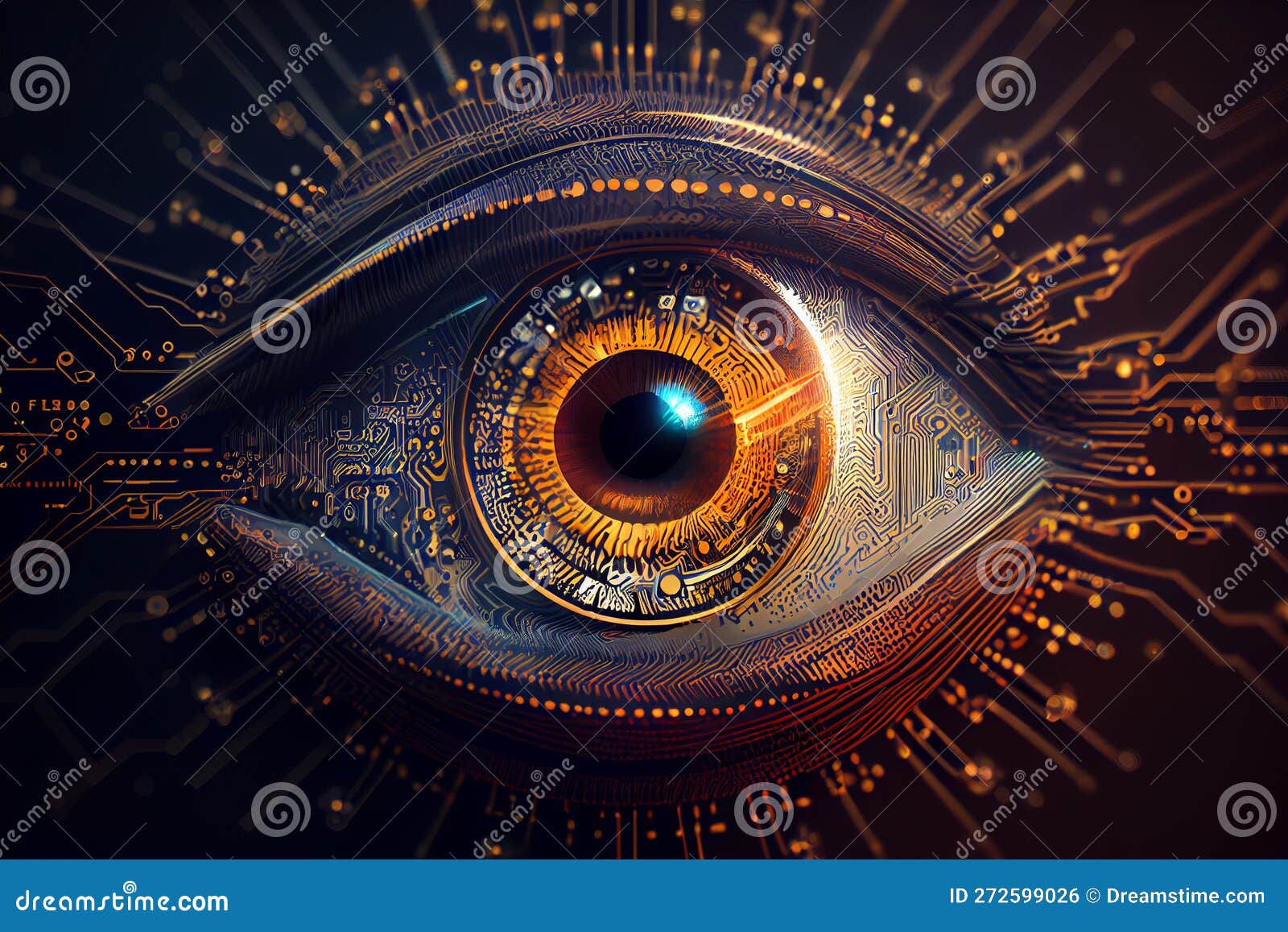 Human Eye and Technology Communication Concept Stock Illustration ...