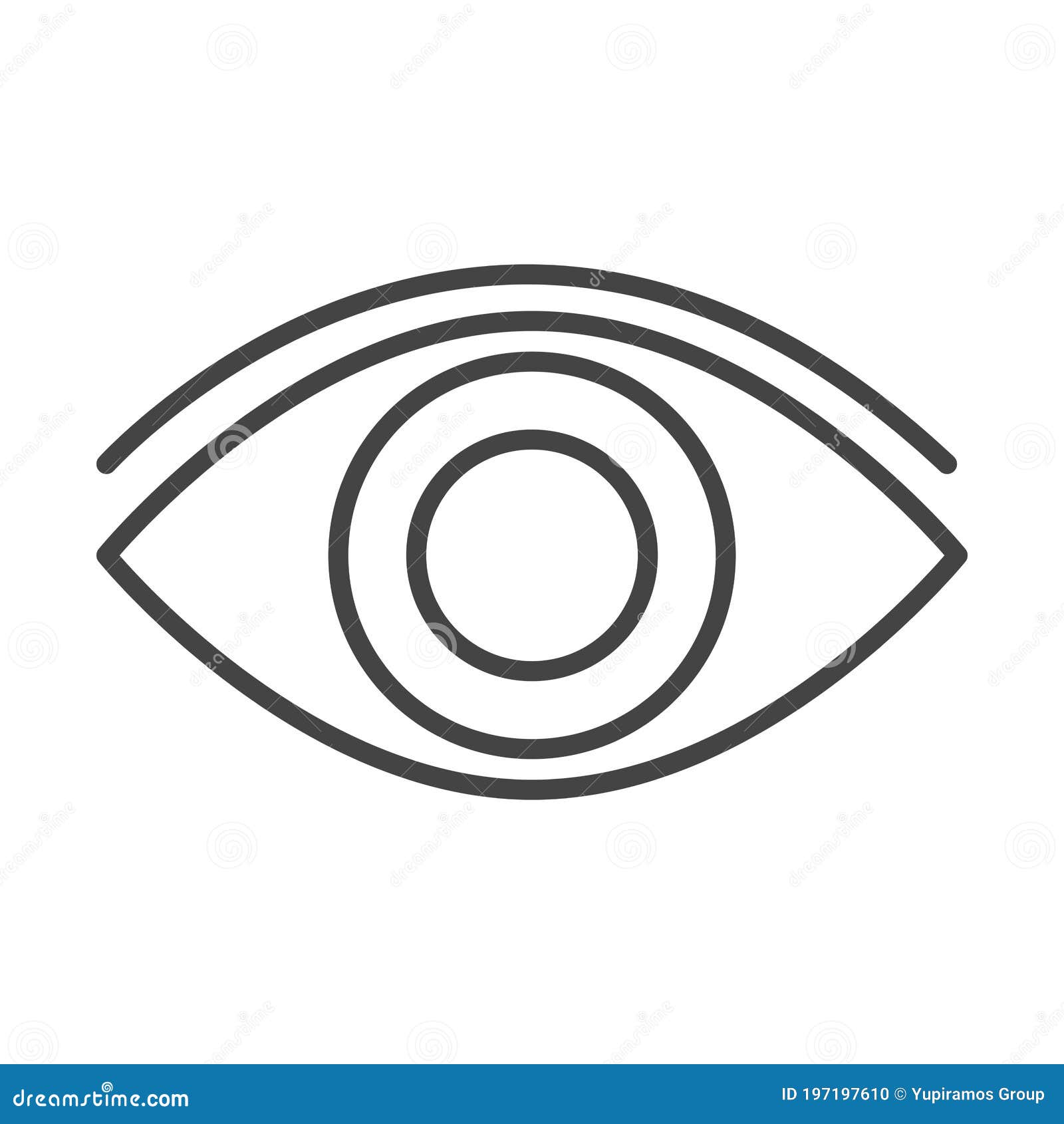 Human Eye Vision Optical Line Icon Style Stock Vector - Illustration of ...