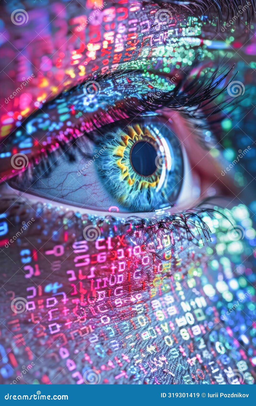 The Human Eye in the World of Digital Technologies and Data Stock Image ...