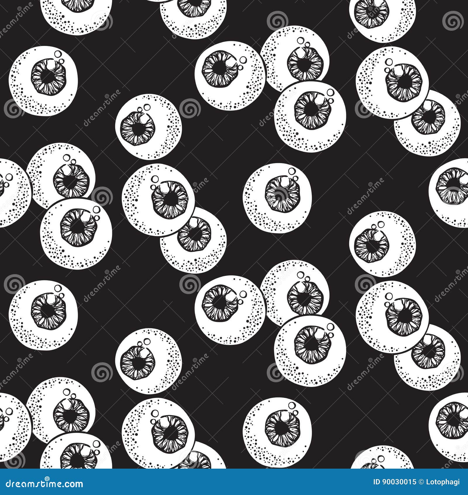 Human Eyeballs Seamless Pattern Hand Drawn Print Design Vector ...