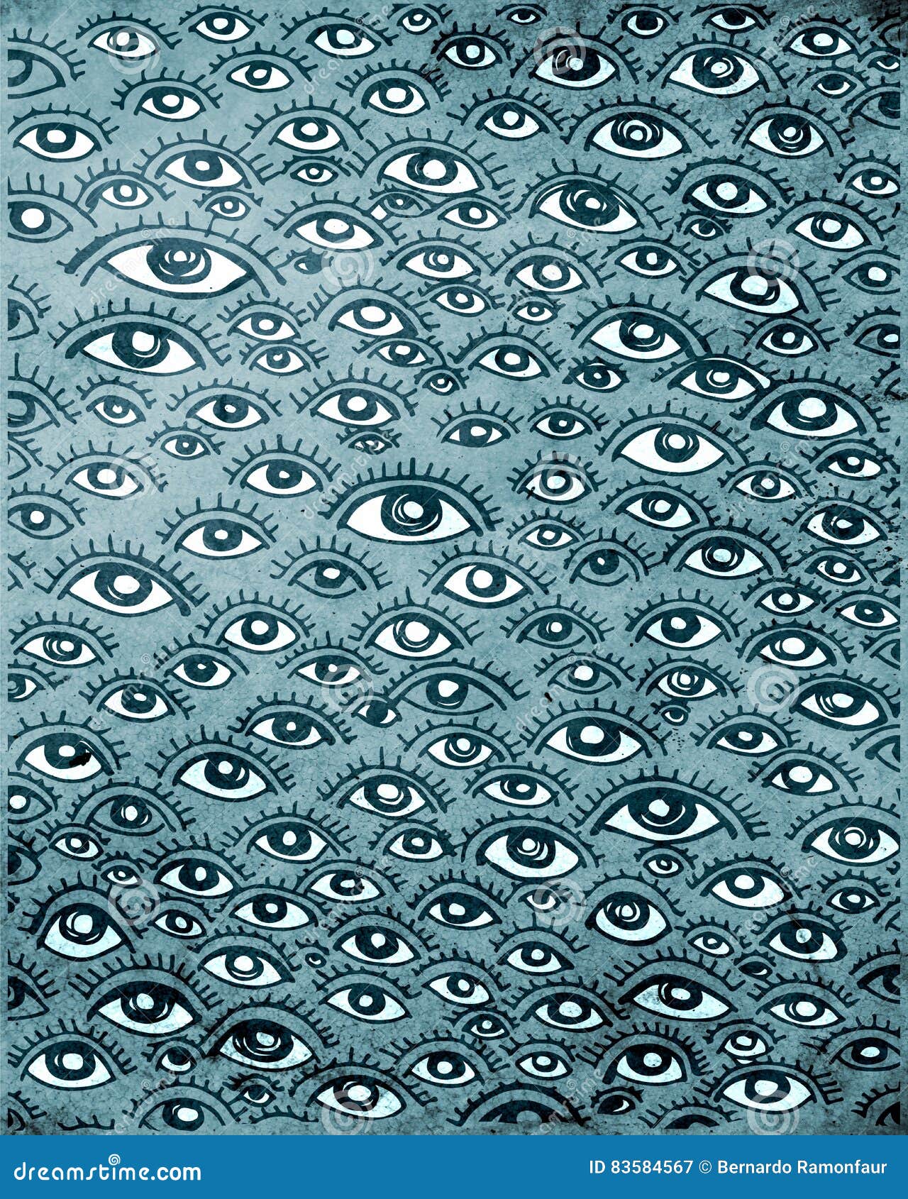 Human Eyes Hand Drawn Pattern Stock Illustration - Illustration of hand ...