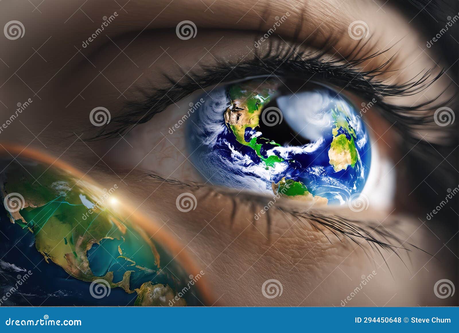 Human Eyes See the World Map Stock Illustration - Illustration of look ...