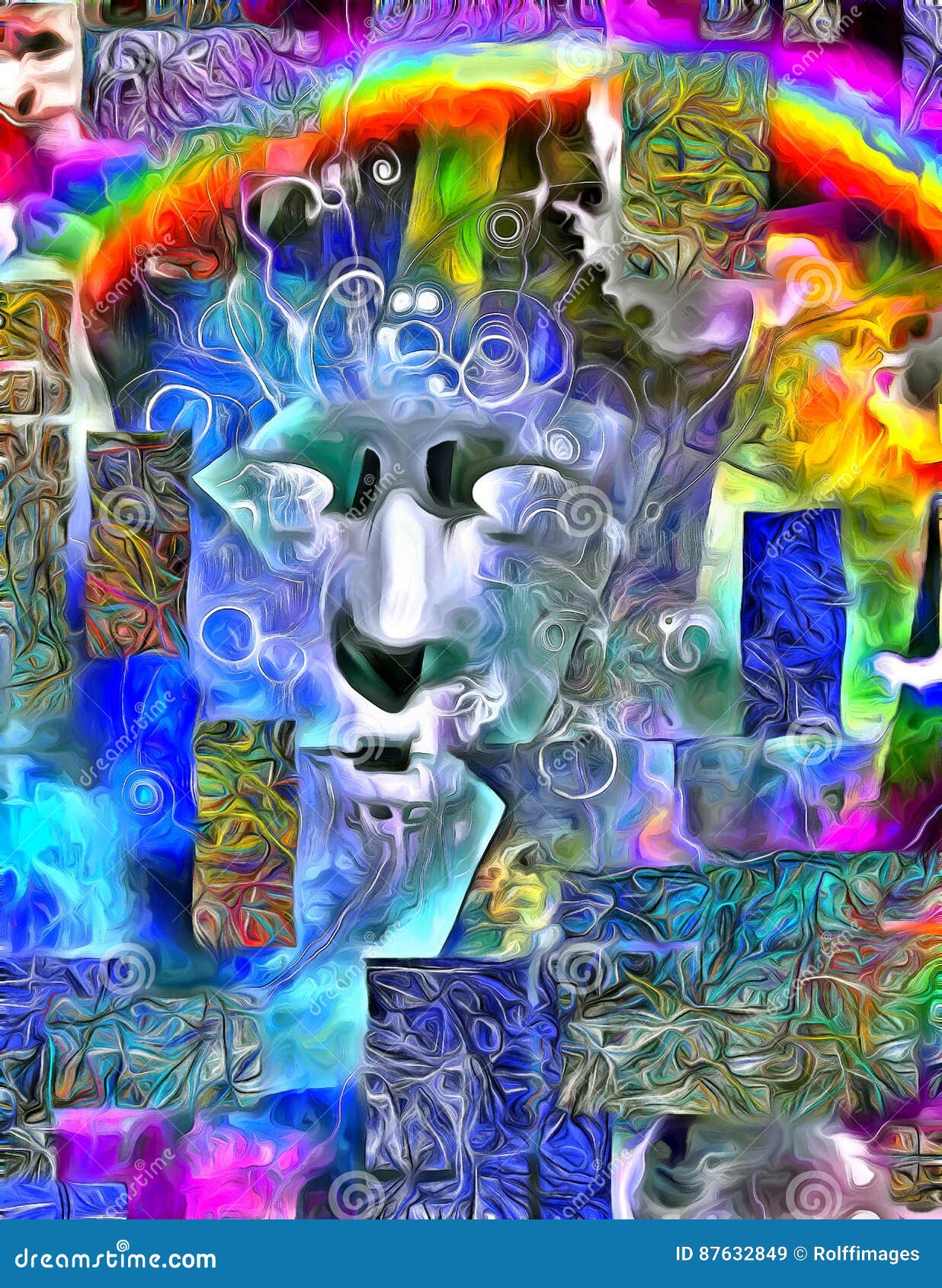 Human Face Abstract Dimensional Painting Stock Illustration ...