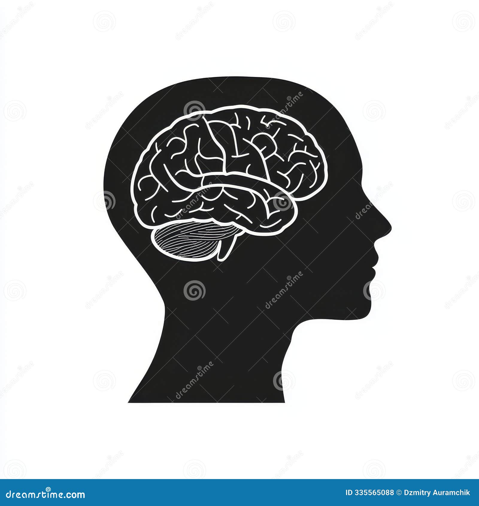 A Human Face in a Brain Profile - Black and White / Modern / Free Stock ...