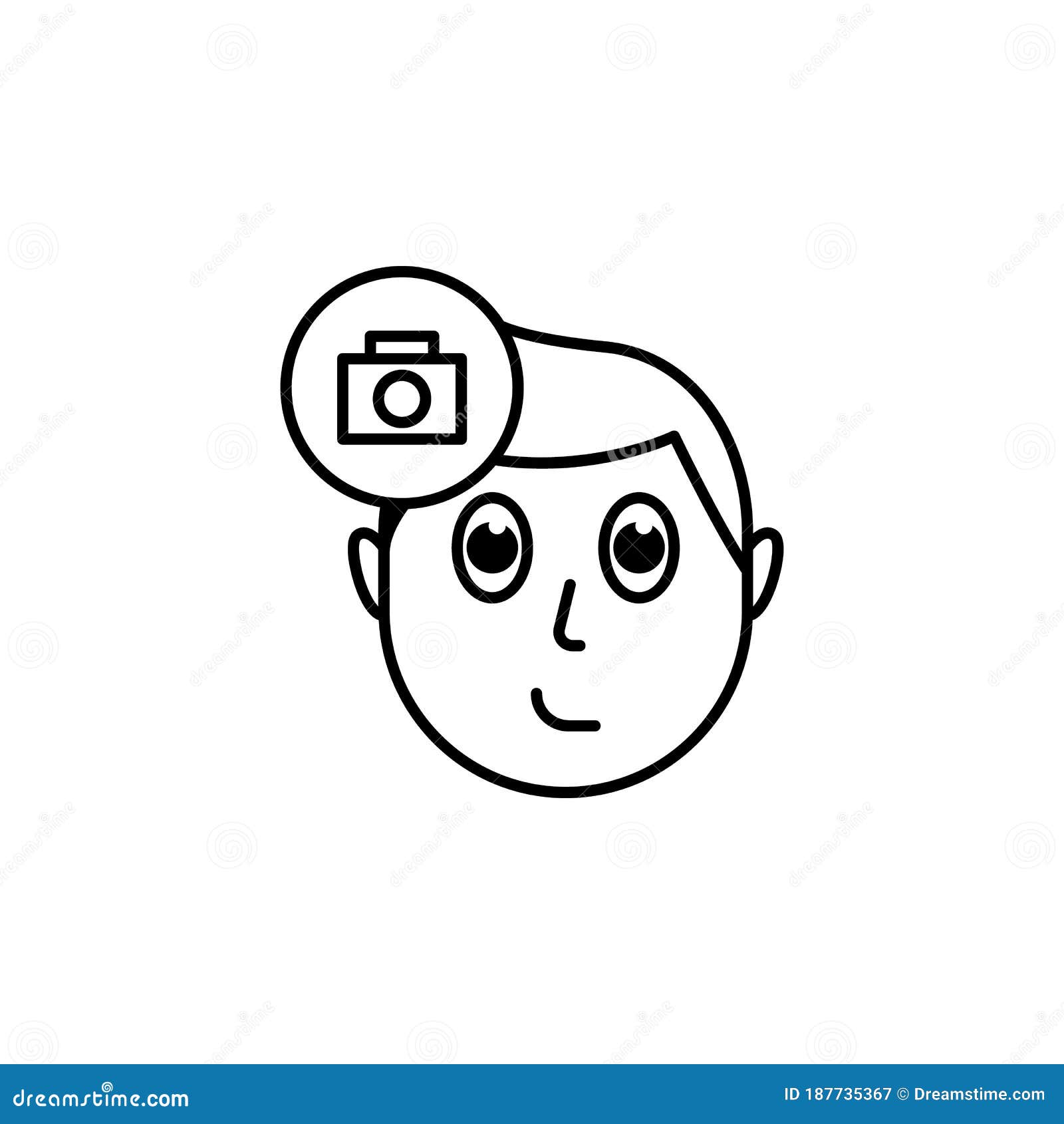 Human Face Character Mind in Camera Icon Stock Illustration ...