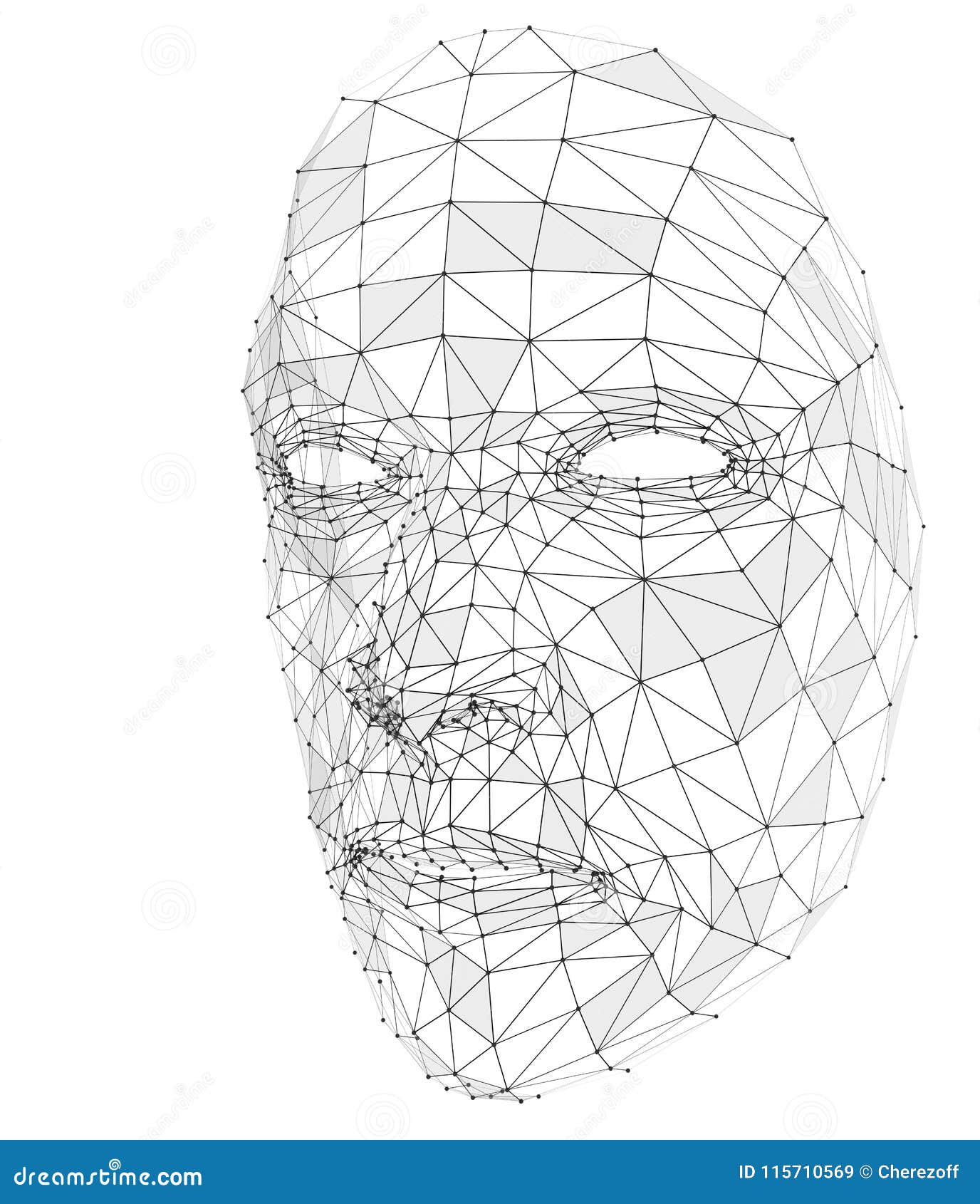 Human Face Consisting of Lines, Polygons and Dots Stock Illustration ...