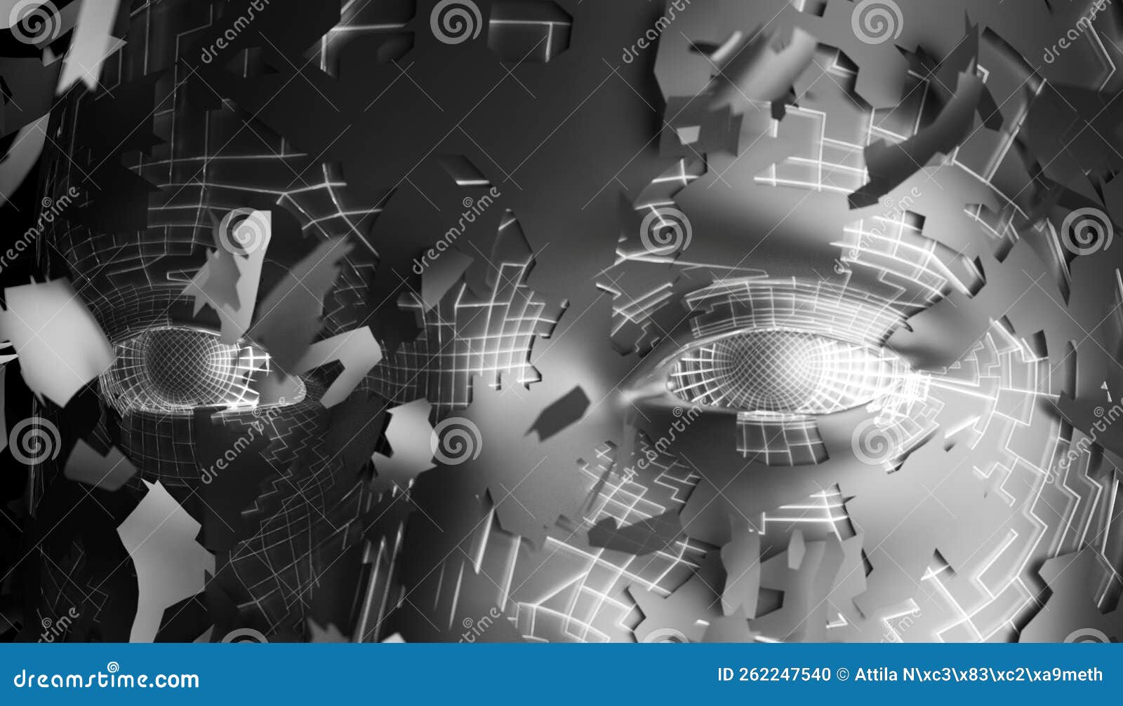 Abstract Human Face. Artificial Intelligence. Stock Illustration ...