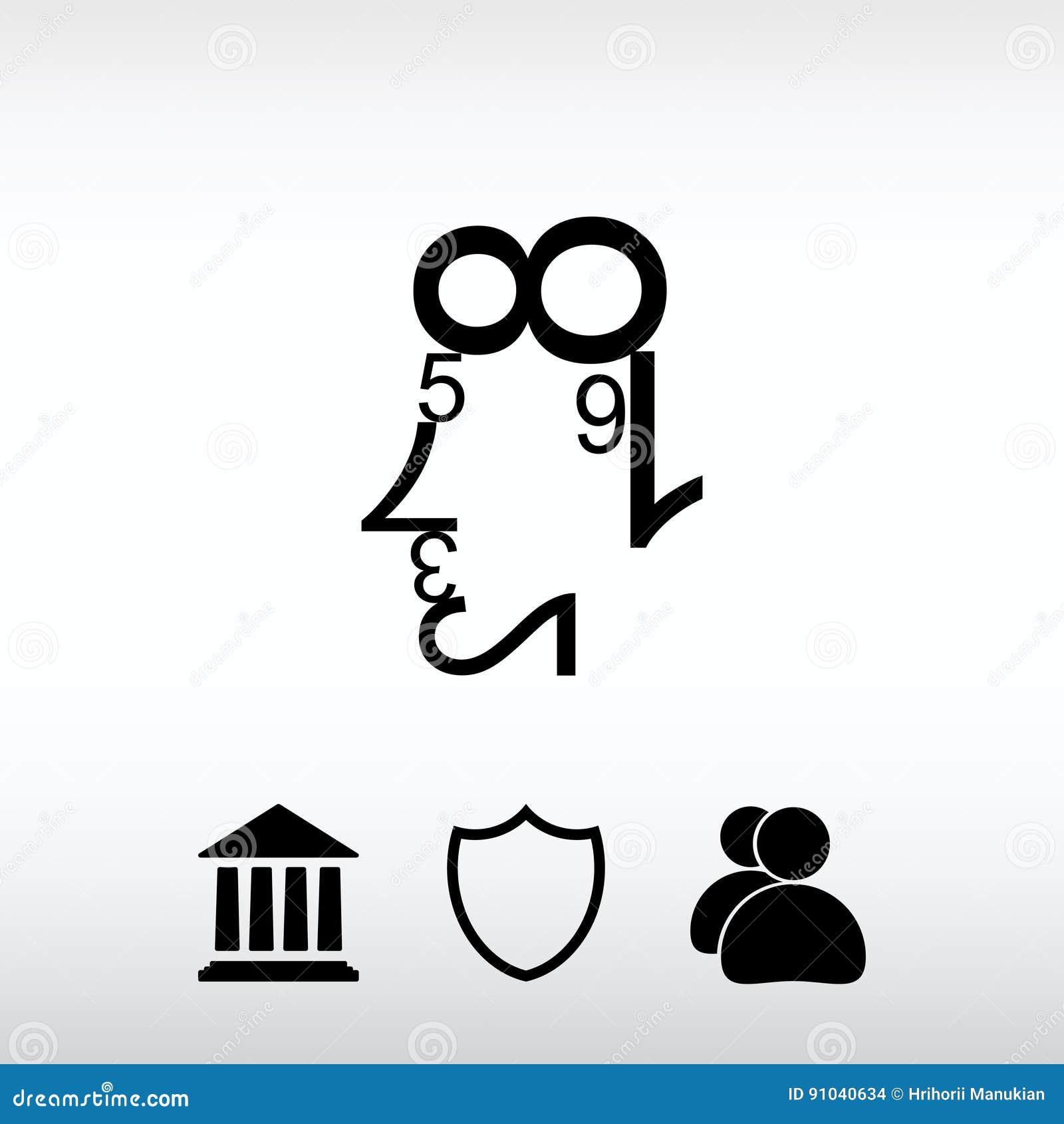 Human Face of the Data Figures. Human Face Numbers. Mathematical Stock ...