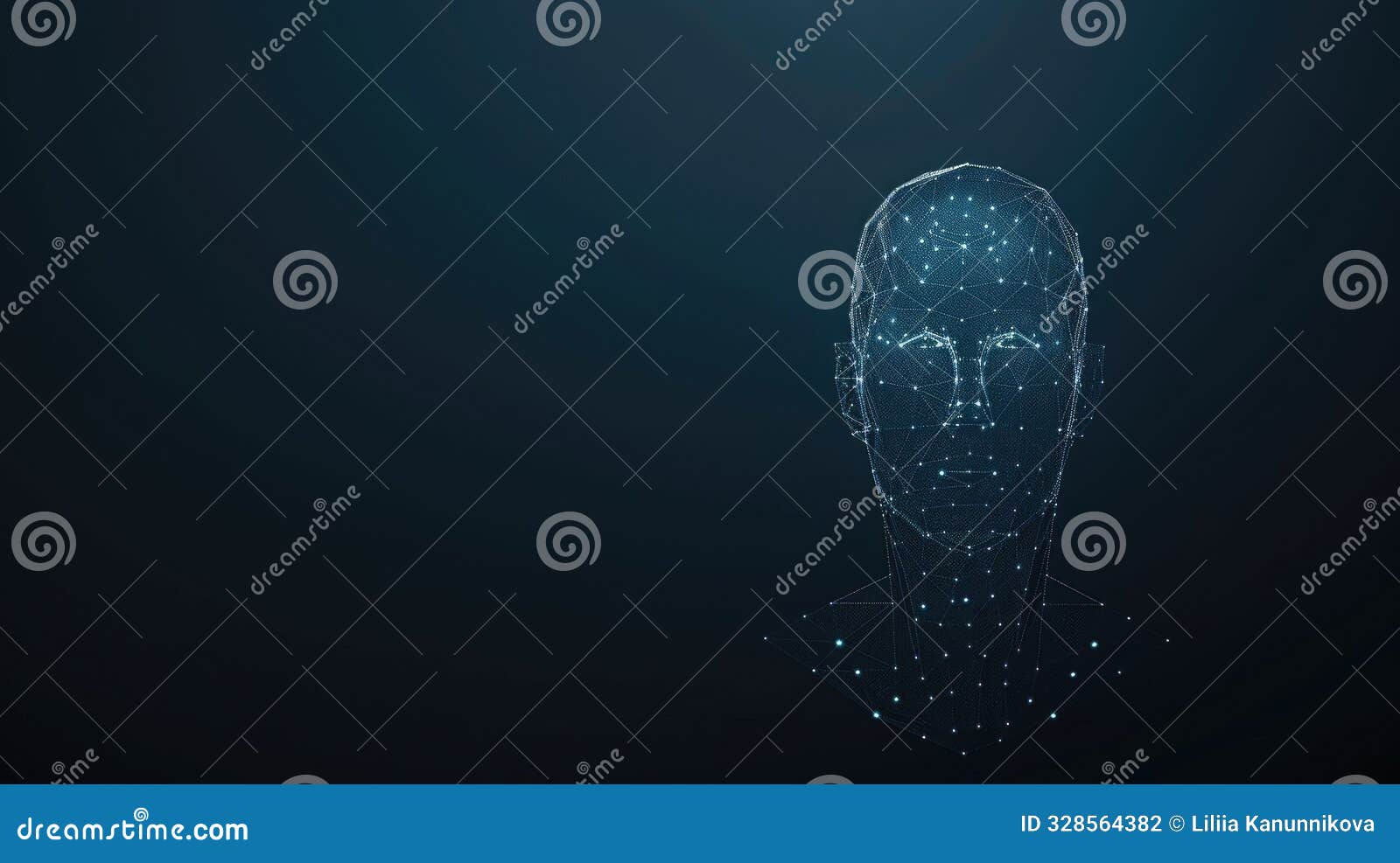 A Human Face Dissolves into a Cloud of Data Particles, Illustrating the ...
