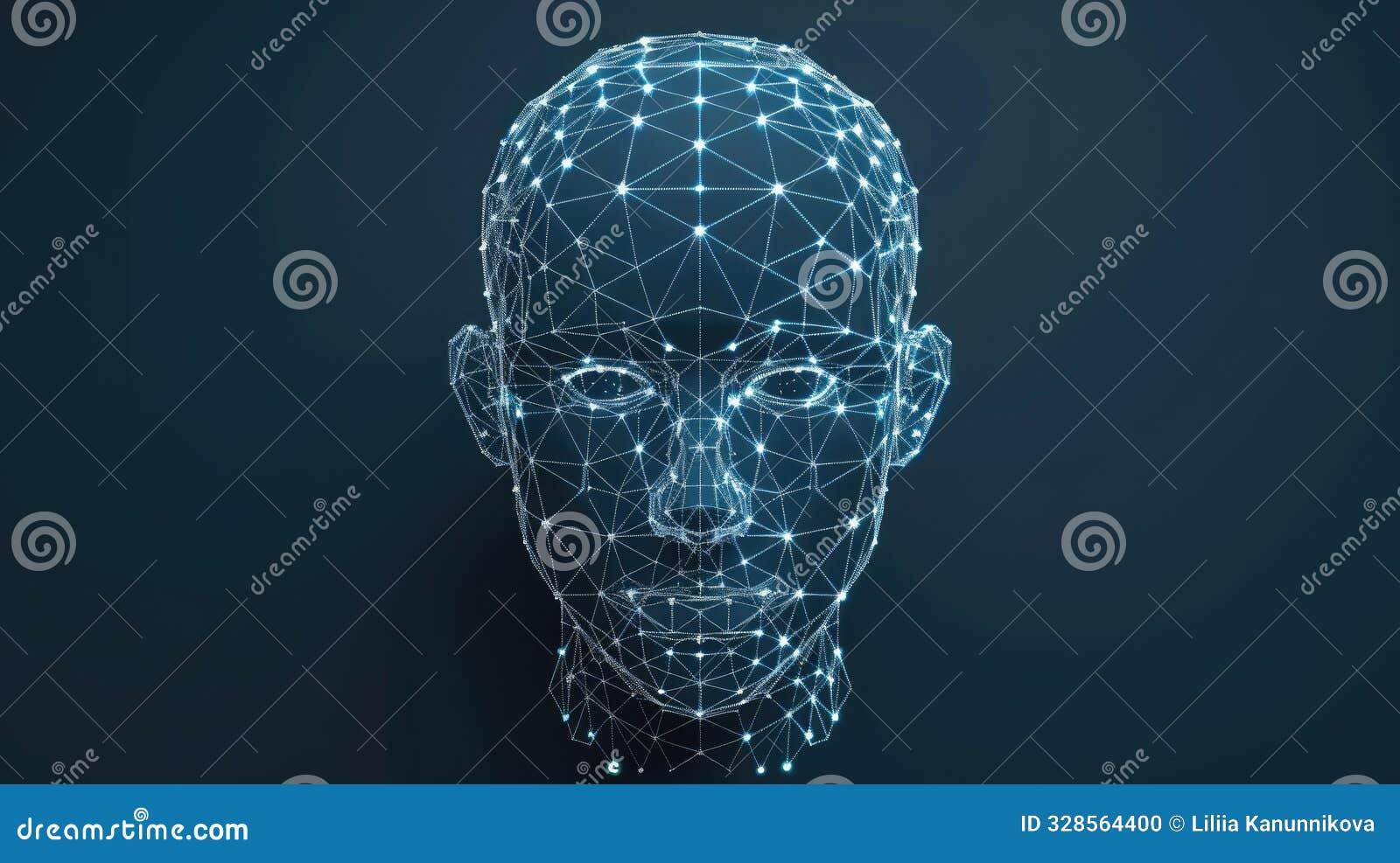 A Human Face Dissolves into a Cloud of Data Particles, Illustrating the ...
