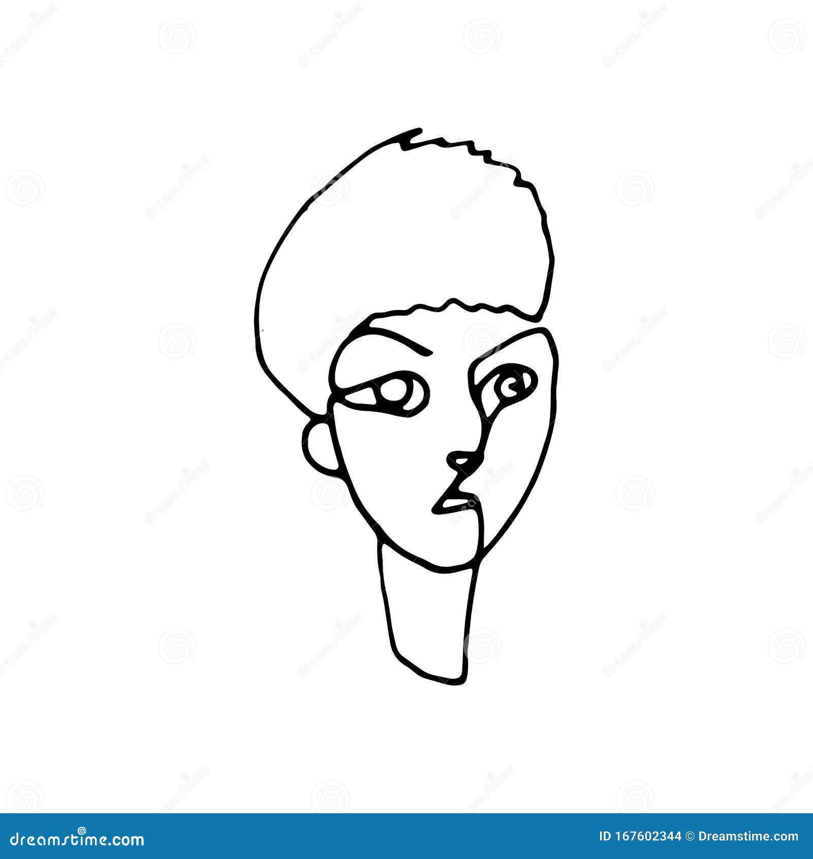 Human Face Drawn by One Line. Stock Vector - Illustration of logo ...