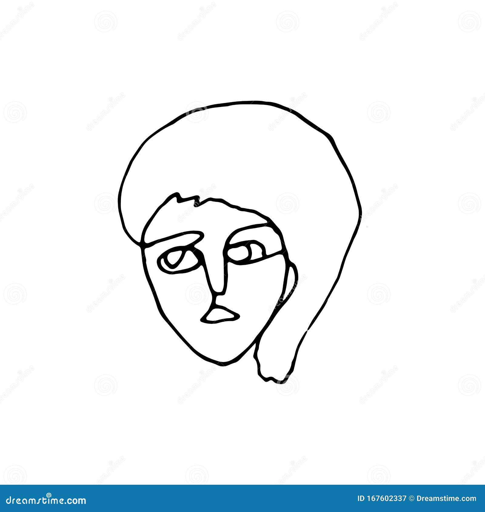 Human Face Drawn by One Line. Stock Vector - Illustration of nose ...