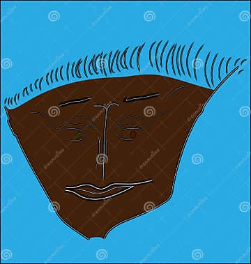 Human Face, Executed in the Technique of Grattage Stock Vector ...