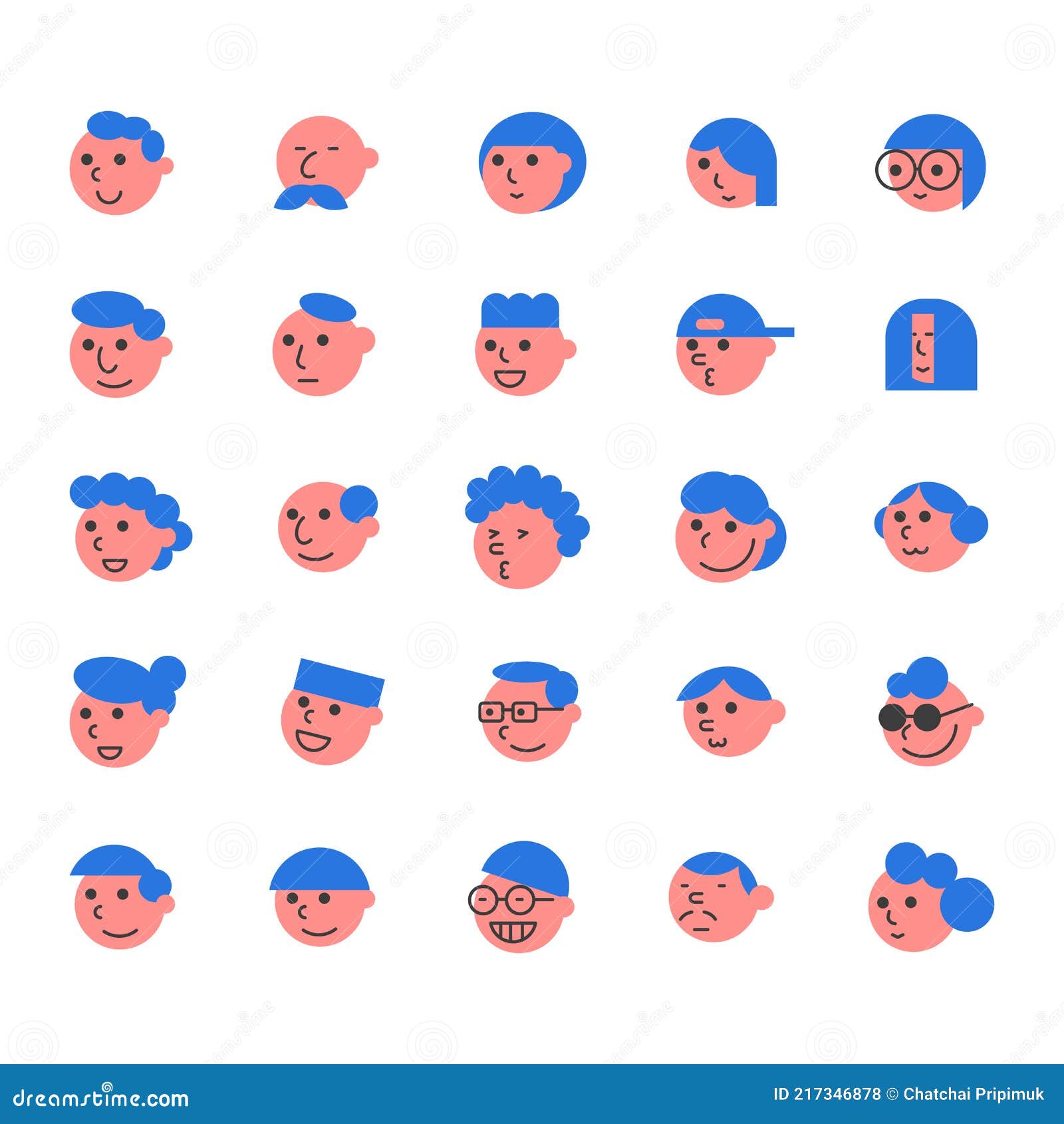 Human face icon collection stock vector. Illustration of graphic ...