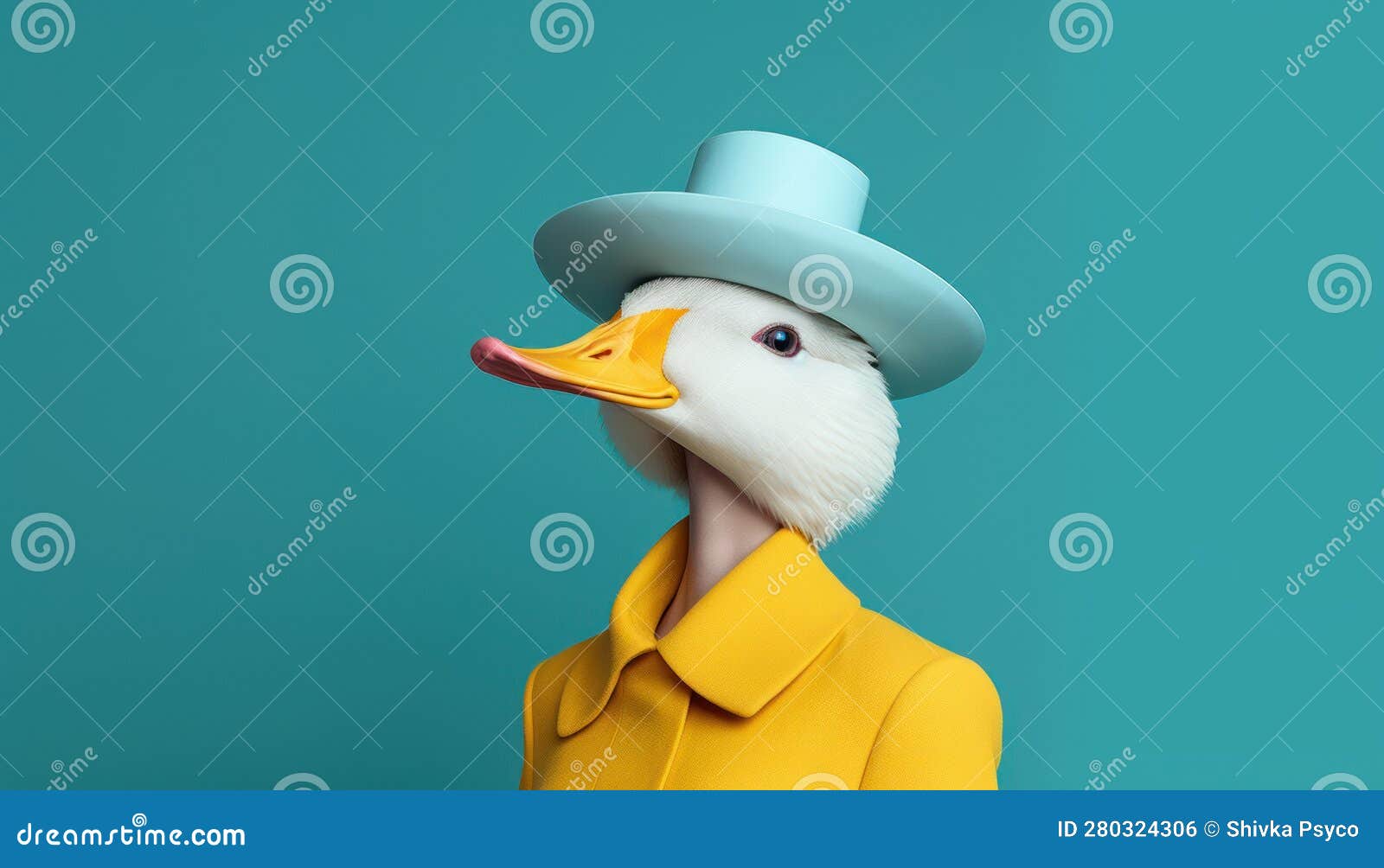 A Human Face Like Duck Generative AI Stock Illustration - Illustration ...